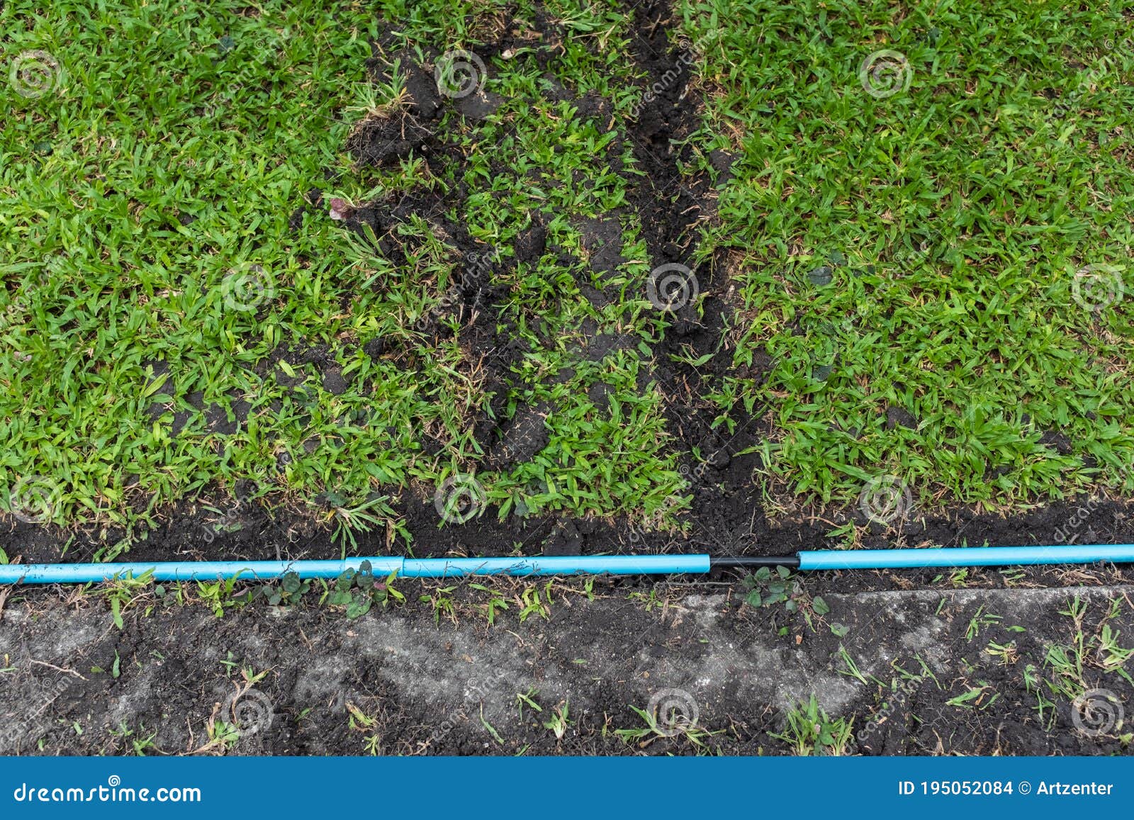 Installation of Electric Wire or Cable on Ground Stock Photo - Image of ...