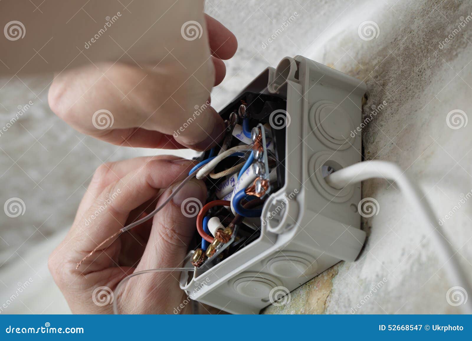 Installation of Electrical Box Stock Image - Image of wall, wire: 52668547