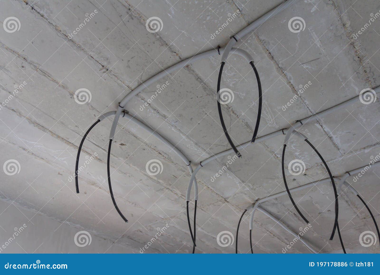 Installation of an Electrical Cable in a Building Under Construction ...