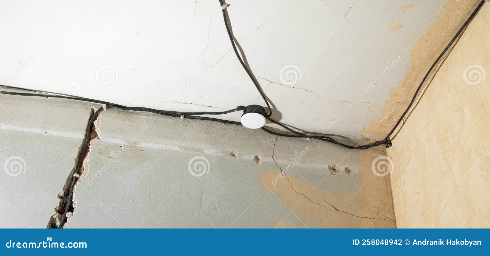 Installation Electrical Cables at Home Stock Photo - Image of ...