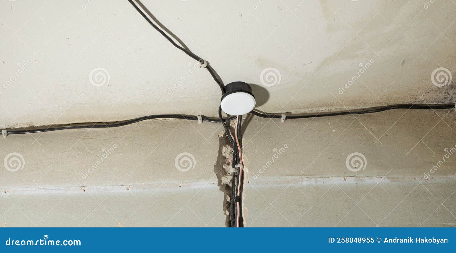 Installation Electrical Cables at Home Stock Image - Image of ...