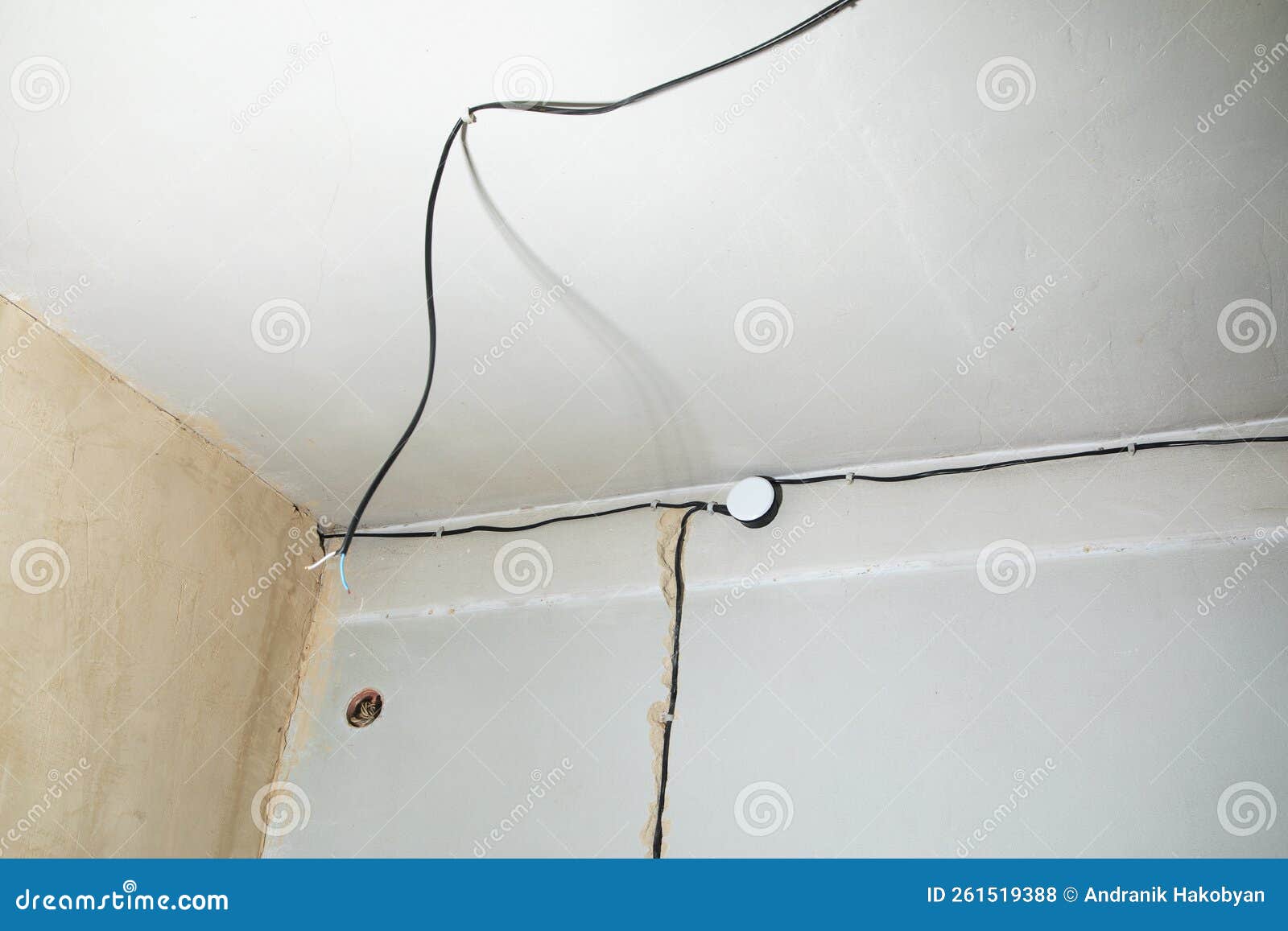 Installation Electrical Cables at Home Stock Photo - Image of ...