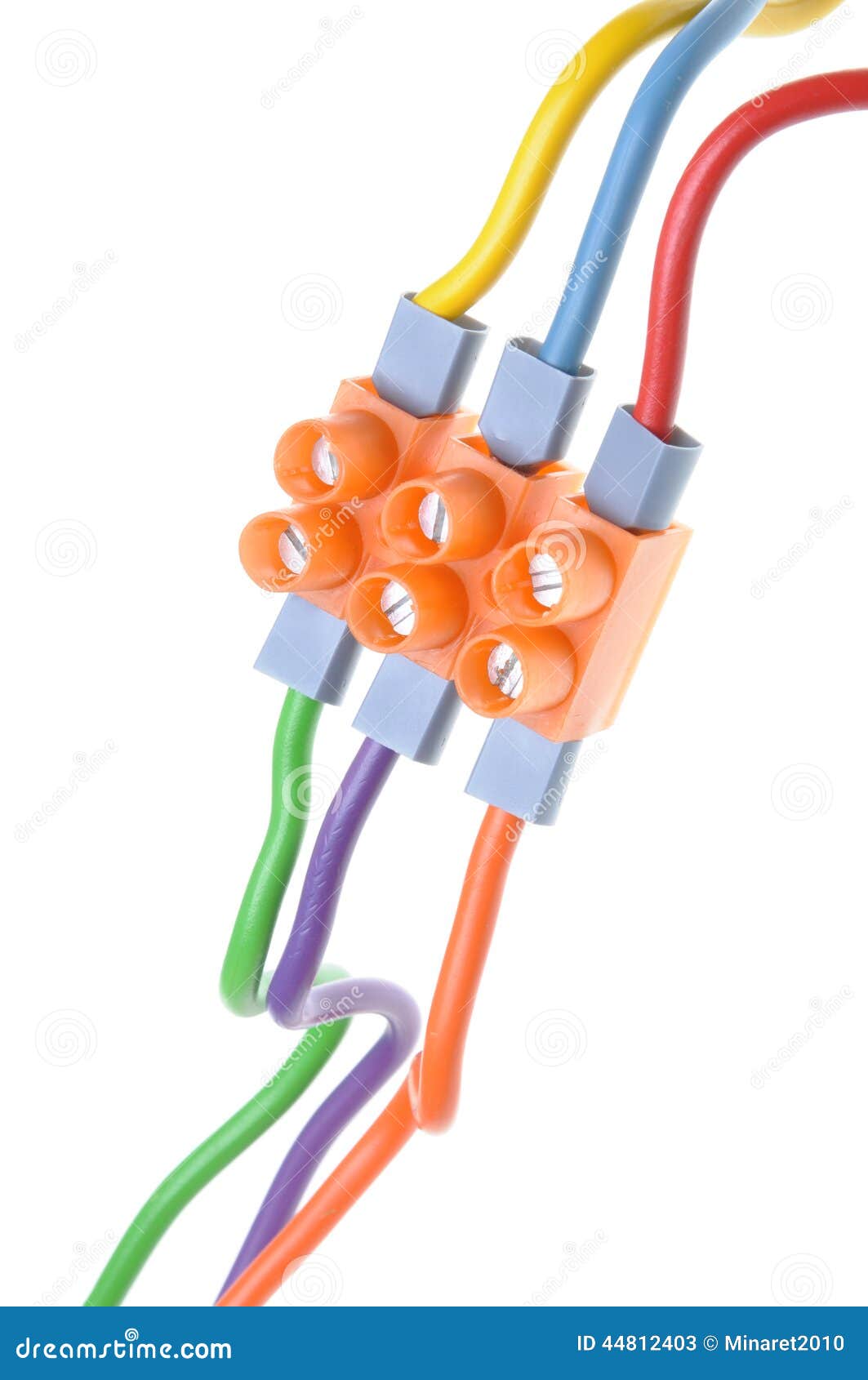 Installation Electrical Cables with Terminal Block Stock Image - Image ...