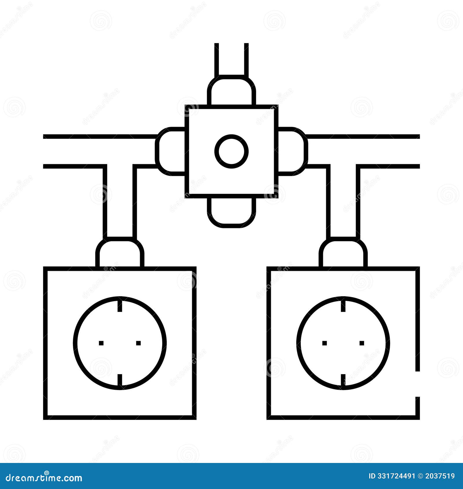 Installation of Electrical Socket Line Icon Vector Illustration Stock ...
