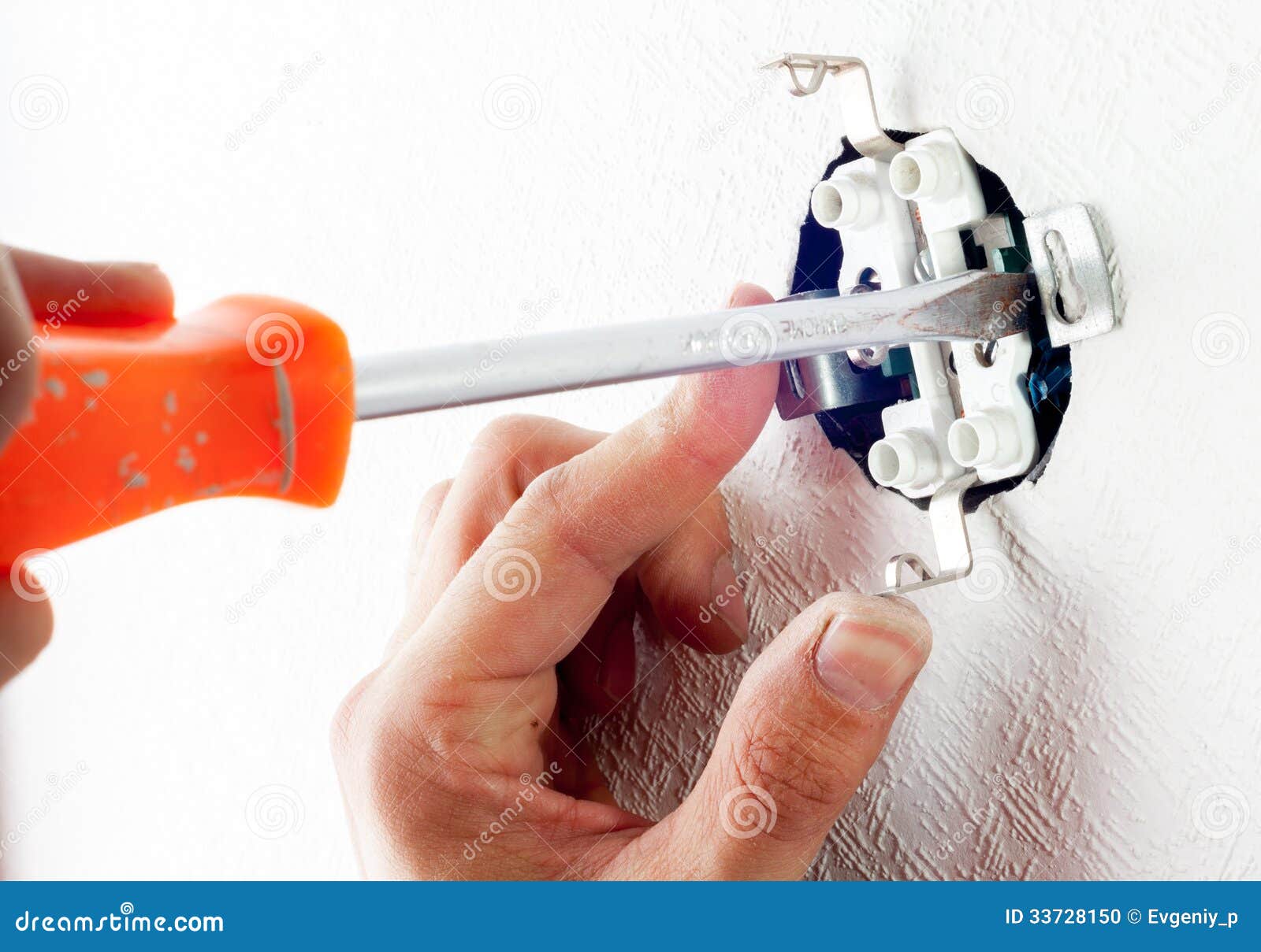 Installation of Electrical Sockets Stock Photo - Image of installing ...