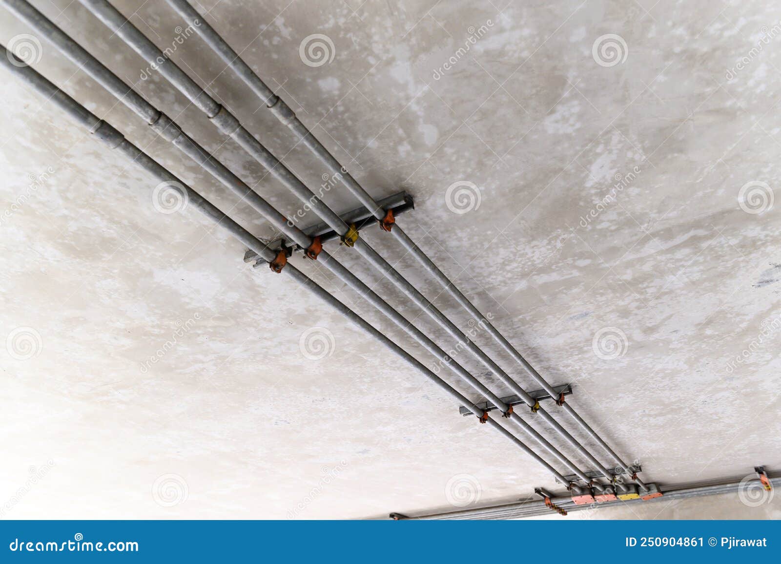 Installation Of Electrical Wiring On The Ceiling. Electrical Cable ...