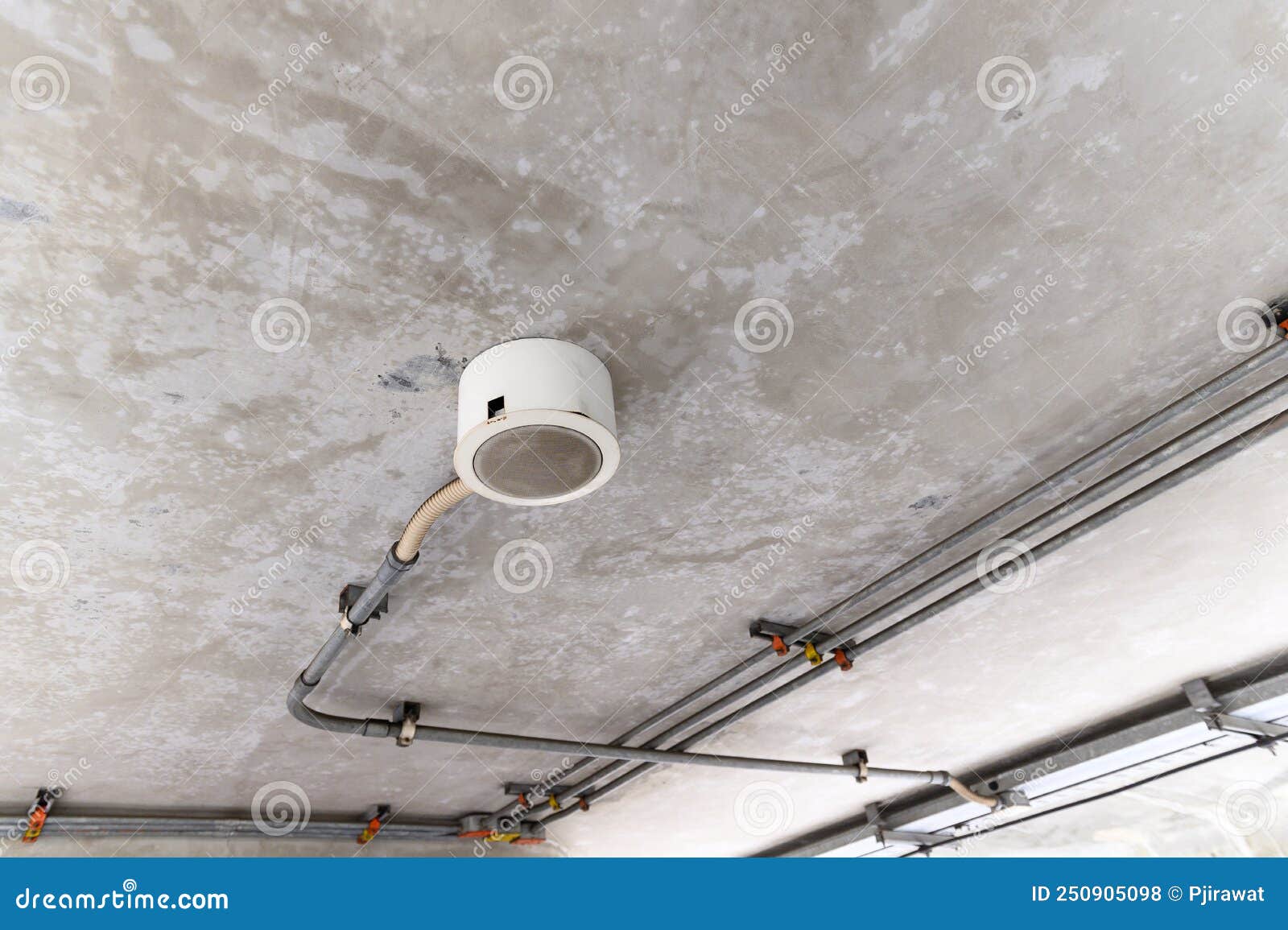 Installation of Electrical Wiring on the Ceiling. Electrical Cable ...