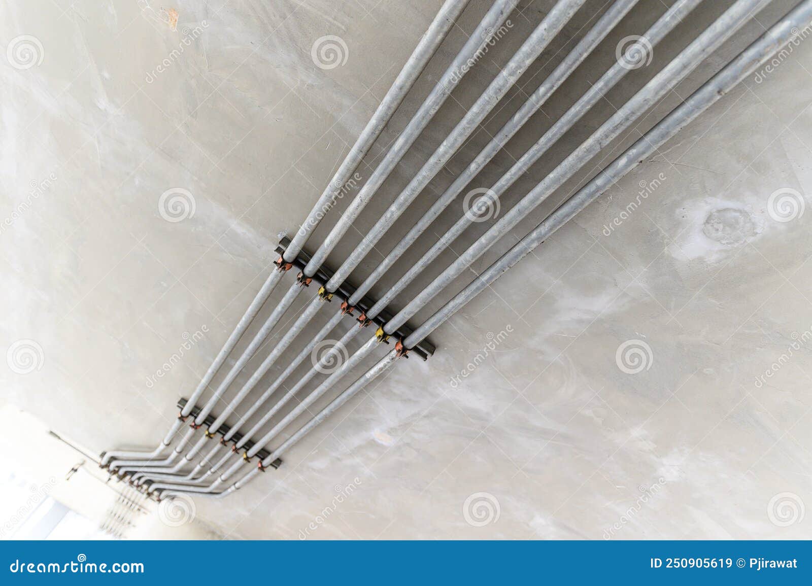 Ceiling Cable Pipe Good Manage In Construction Building Network ...