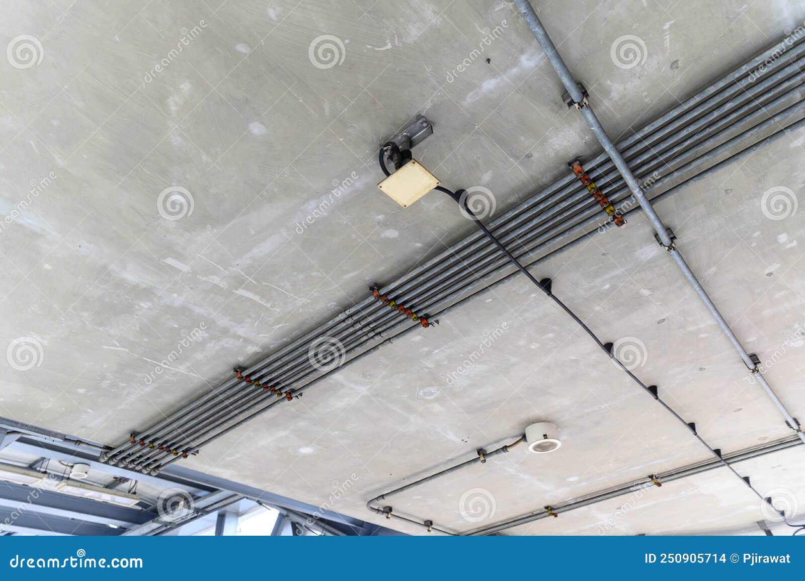 Ceiling Cable Pipe Good Manage In Construction Building Network ...