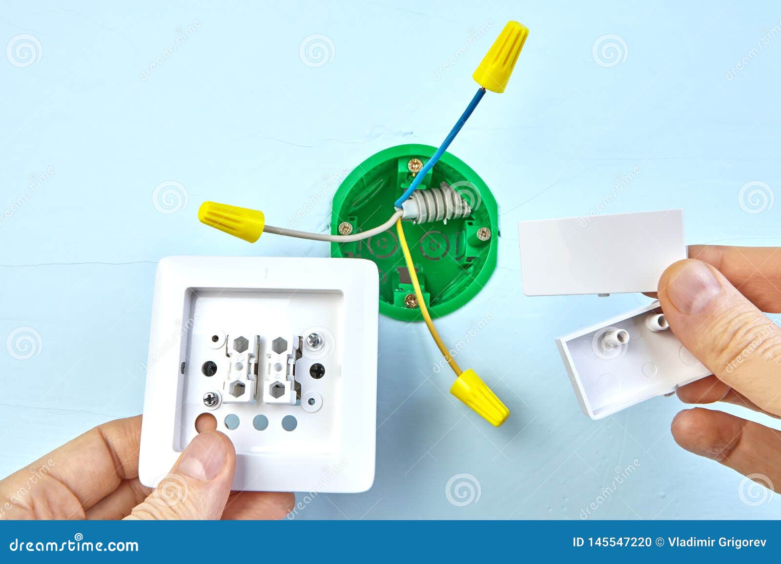 Installation of European Standart Switch Stock Photo - Image of energy ...