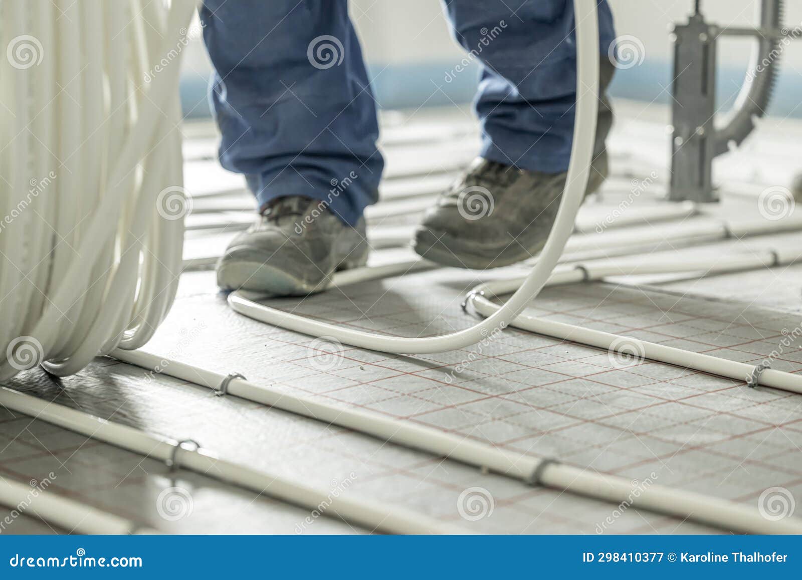 The Installation of the Flexible Pipes for the Underfloor Heating ...