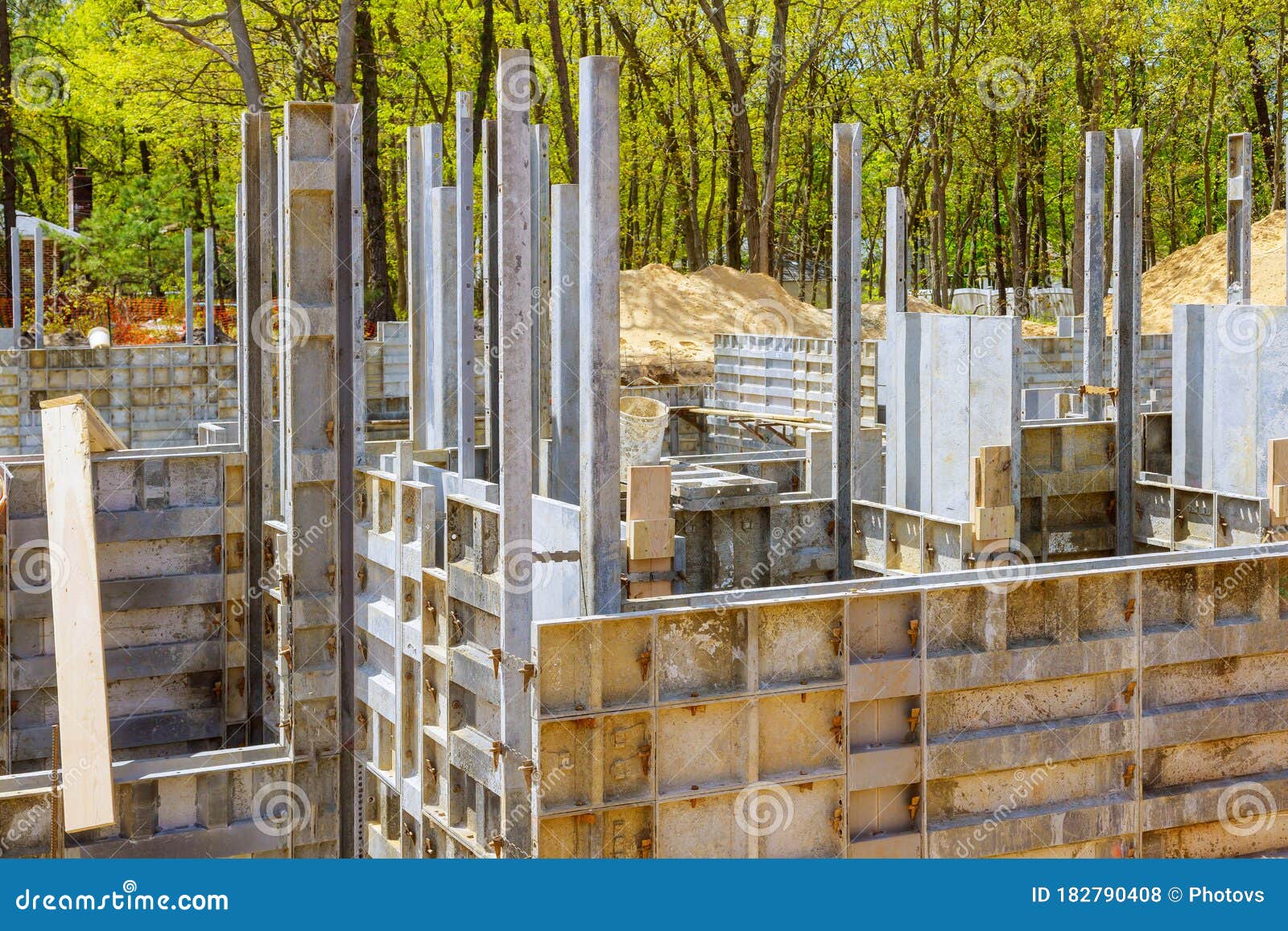 Installation of Formwork Under the Foundation of a New House Stock ...