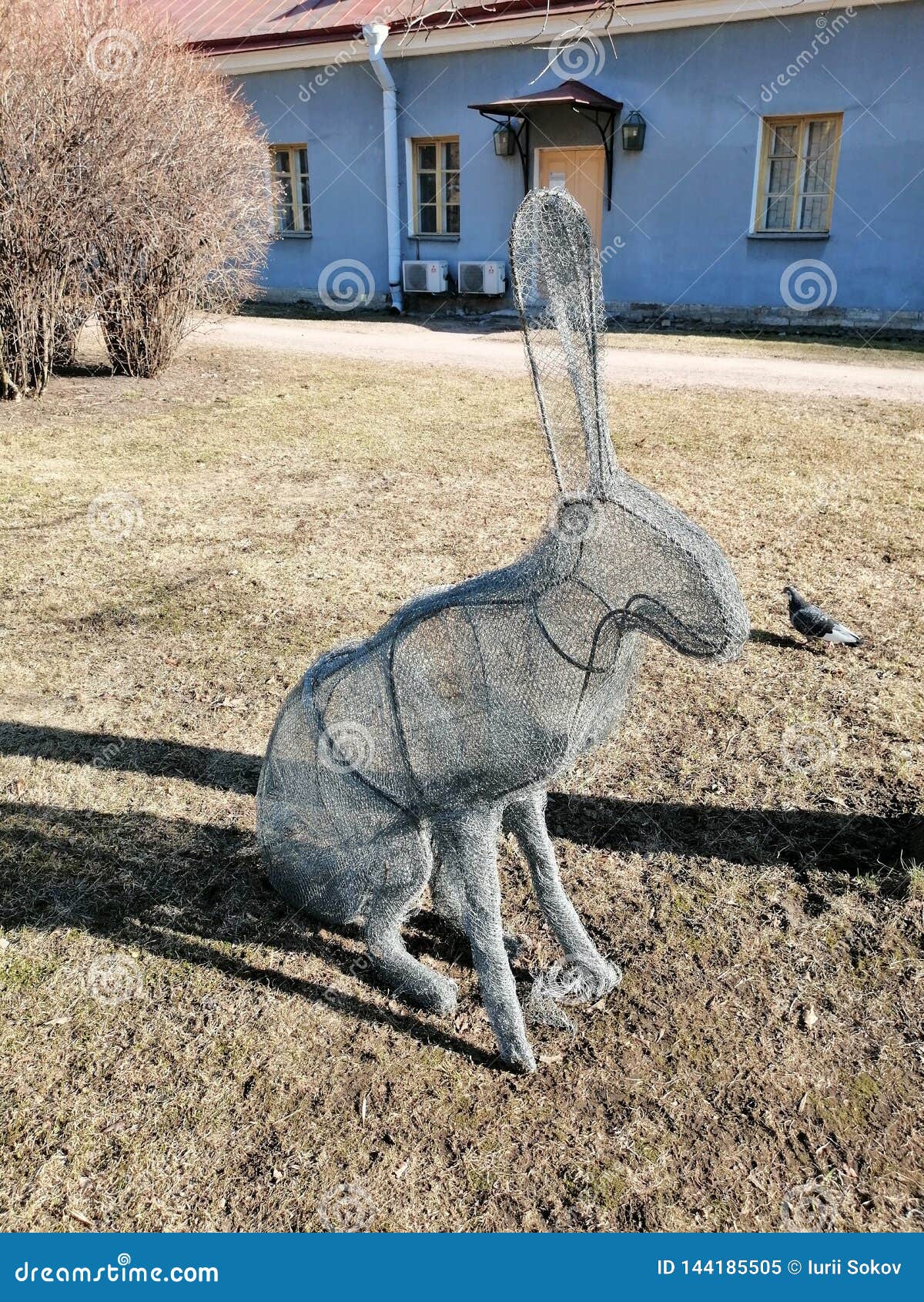 Installation of a Hare from a Metal Wire Stock Image - Image of ...