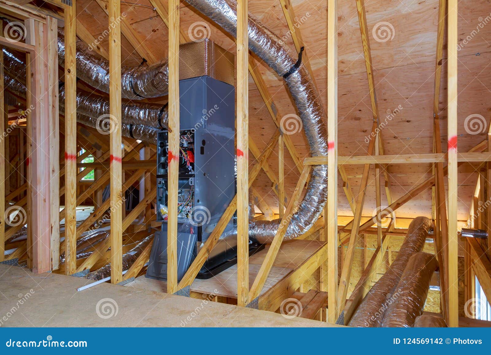 Installation of Heating System on the Roof of the Pipe System of ...