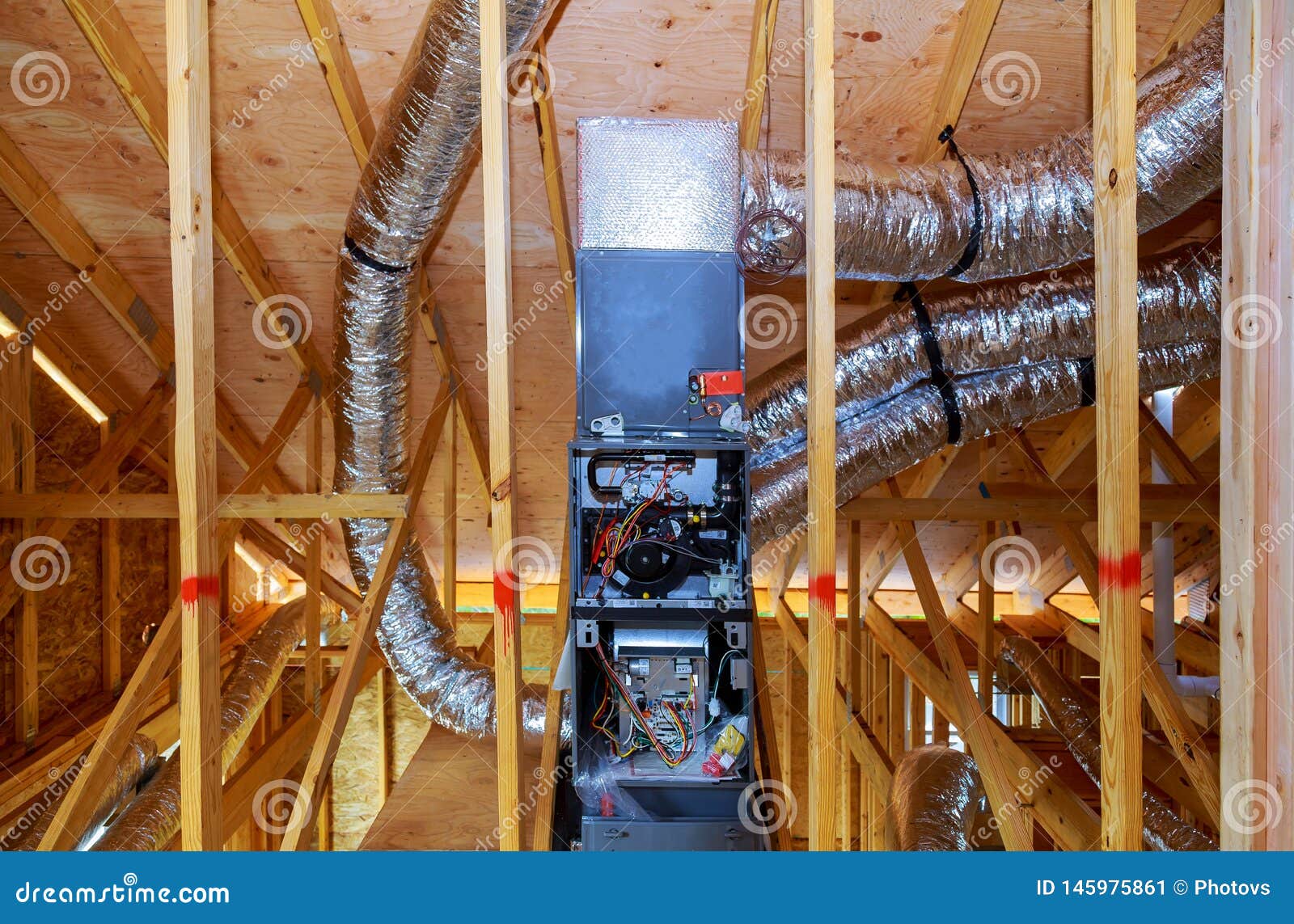 Installation of Heating System on the Roof of the Pipe System of ...