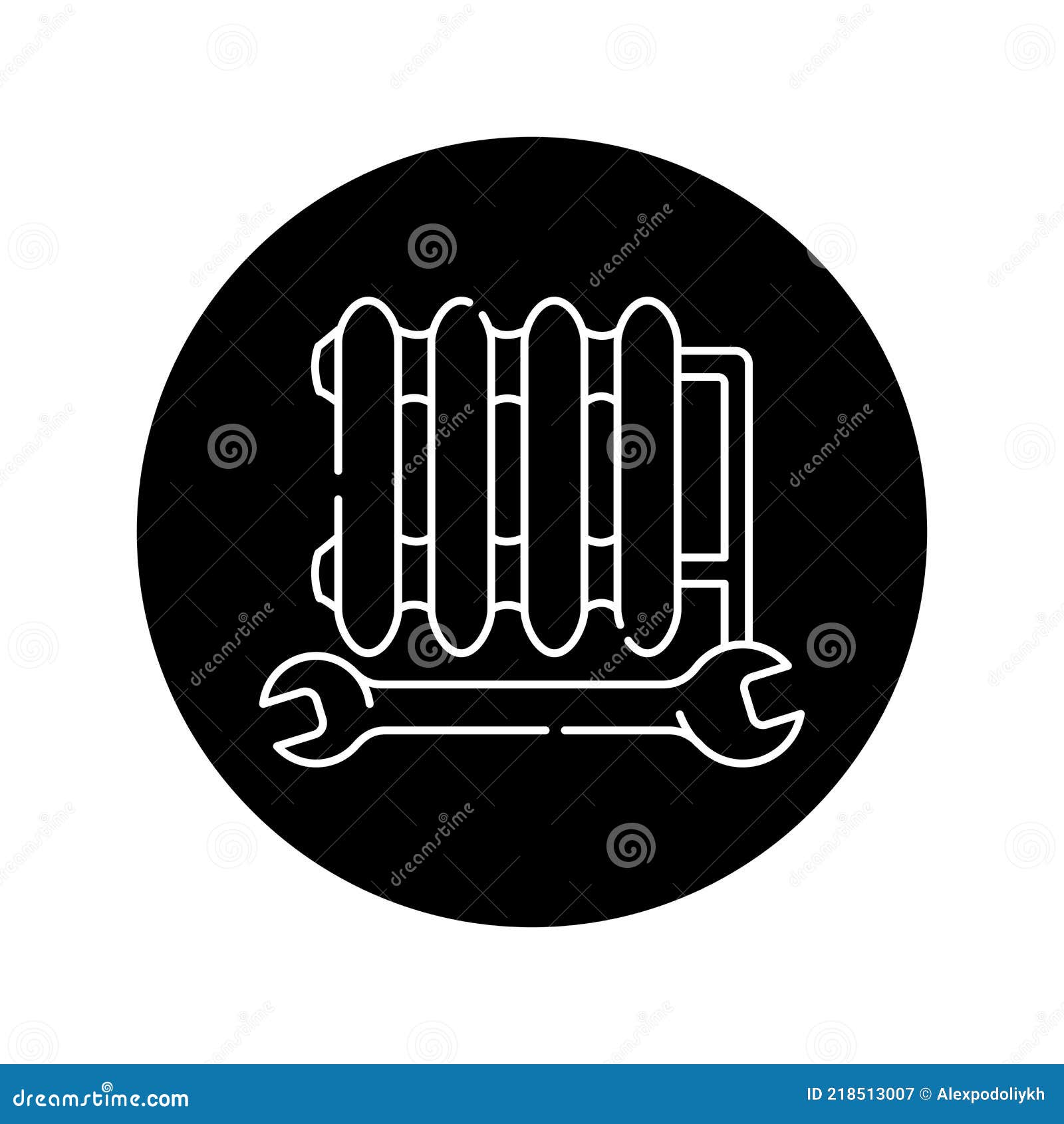 Installation of Heating Systems Black Glyph Icon. Pictogram for Web ...