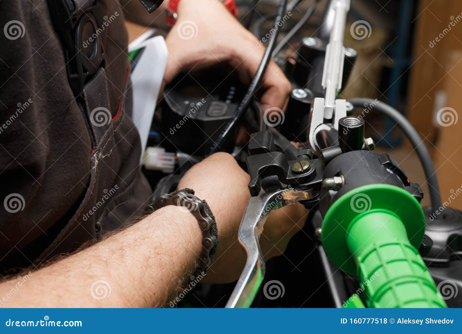 Installation of the Instrument Panel on the New Motorcycle in the ...