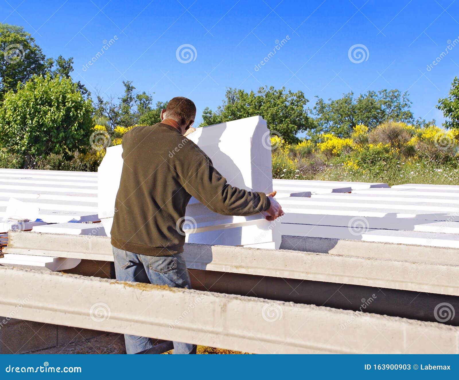 Insulation with Polystyrene in the Construction of a House. Editorial ...