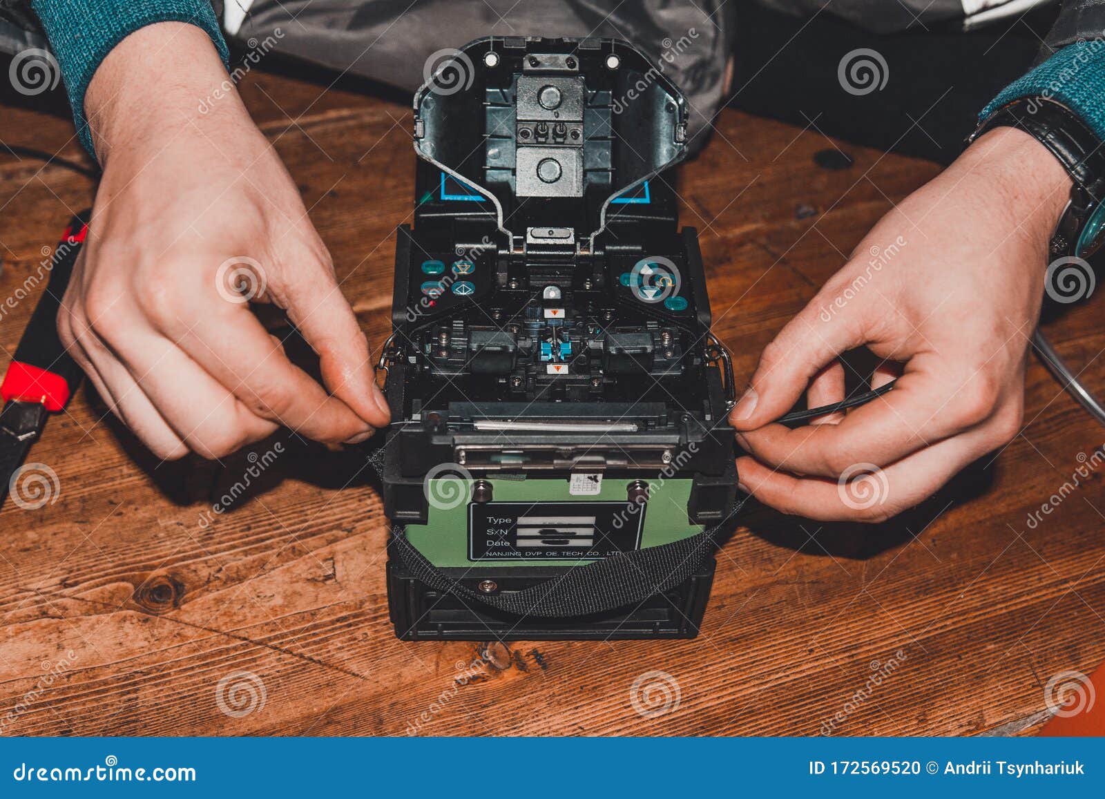 Installation of Internet Cable, Soldering of Torn Wire at Home Stock ...