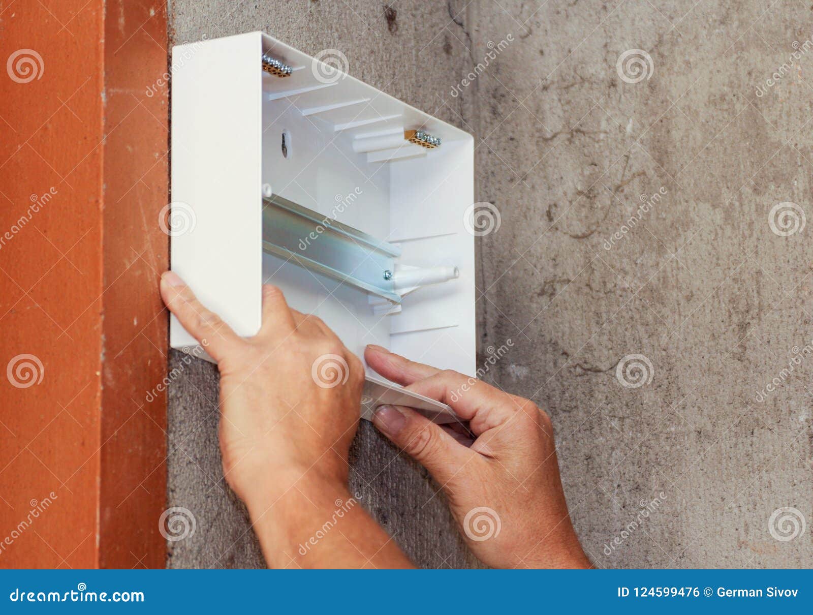 Installation of the Junction Box. Stock Photo - Image of automatic ...