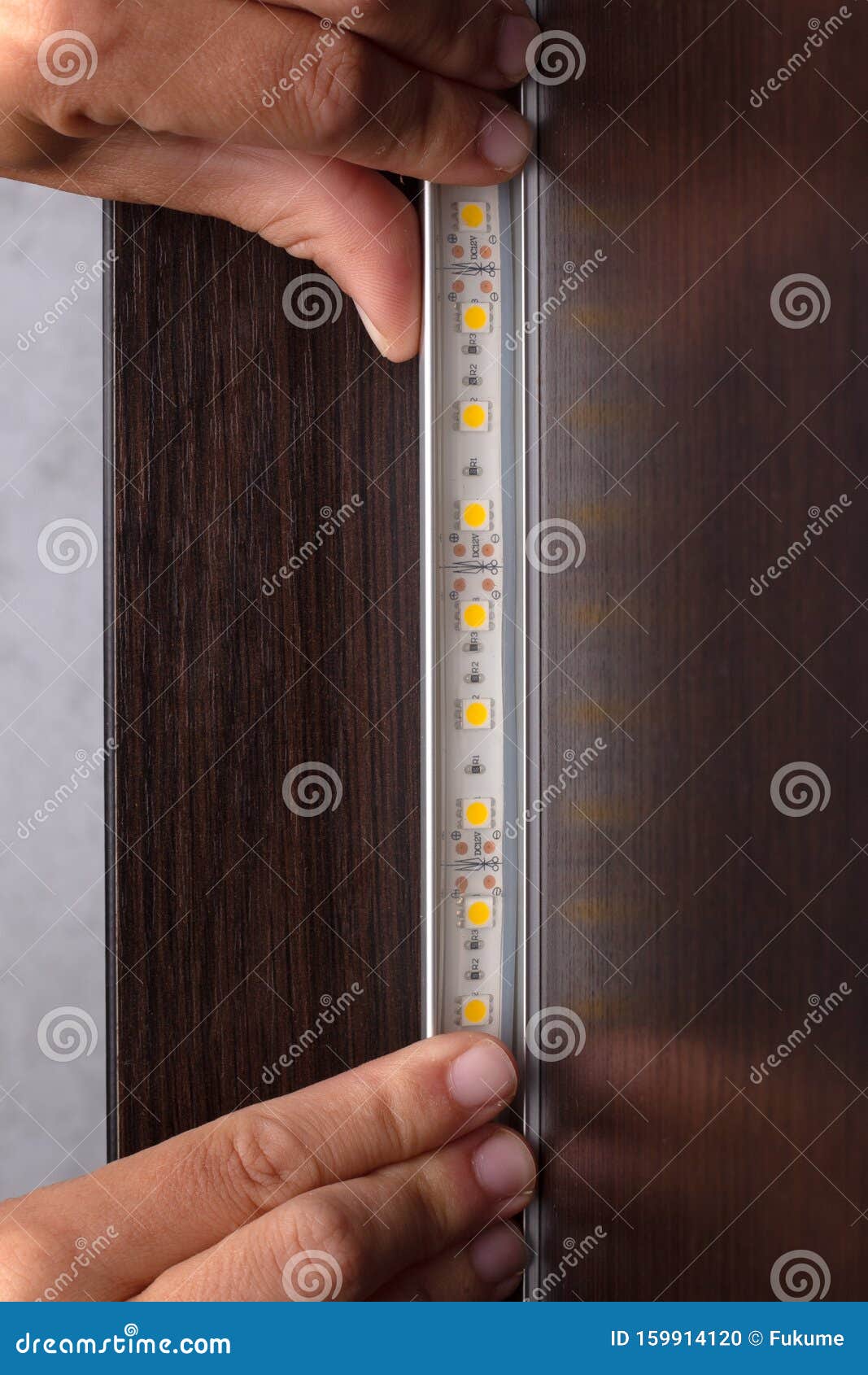 Installation Led Strip ,mounting Diode Light Tape Stock Photo - Image ...
