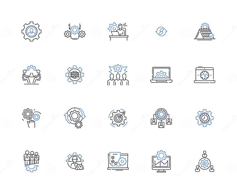Installation Line Icons Collection. Assembly, Setup, Configuration ...