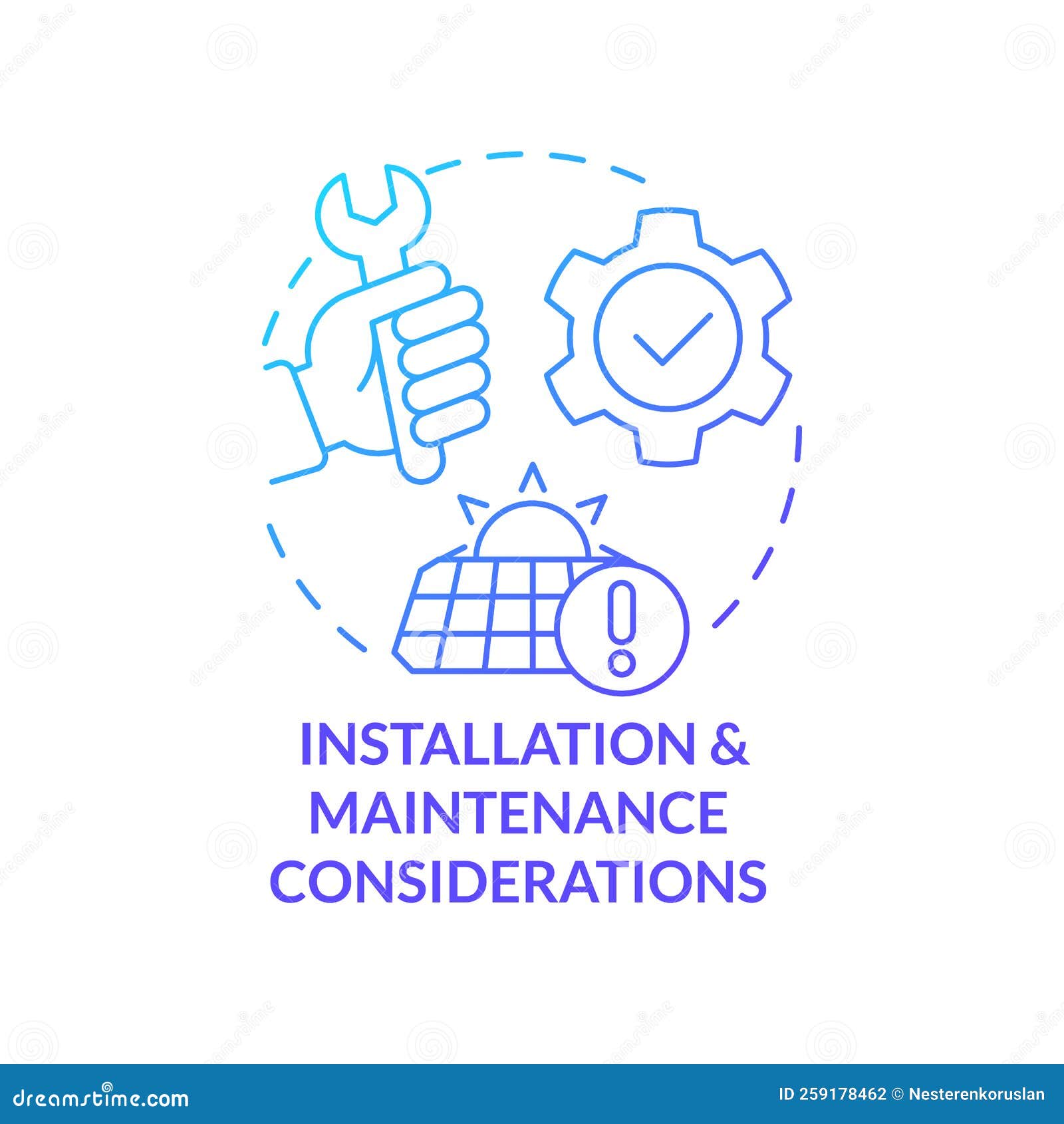 Installation and Maintenance Considerations Blue Gradient Concept Icon Stock Vector ...