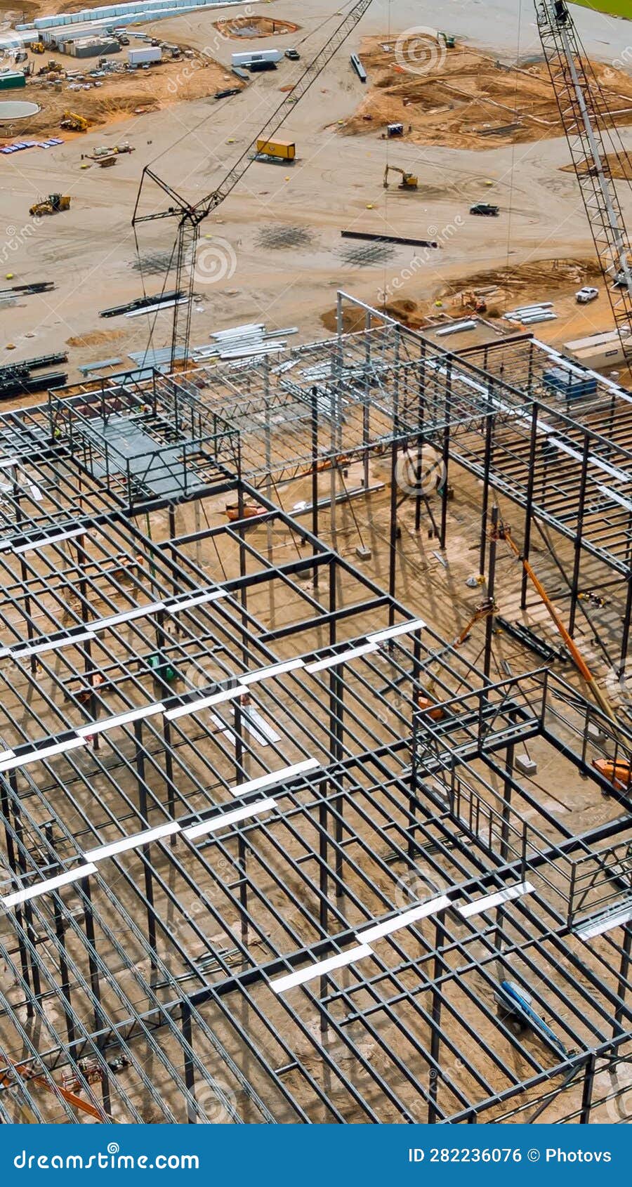 During Installation Metal Frame for Steel Warehouse Construction Frame ...