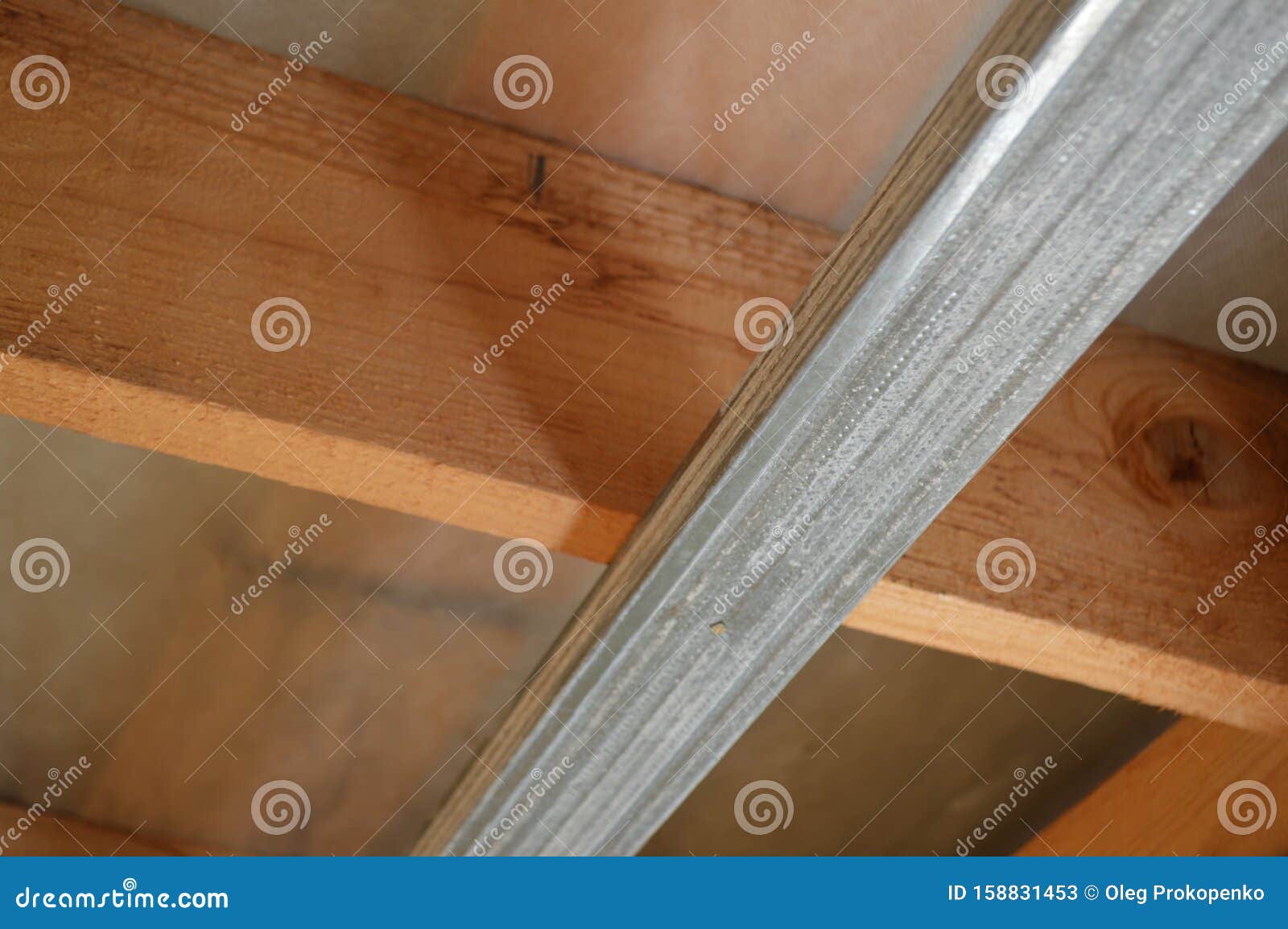 Installation of a Metal Profile for Drywall Stock Image - Image of ...