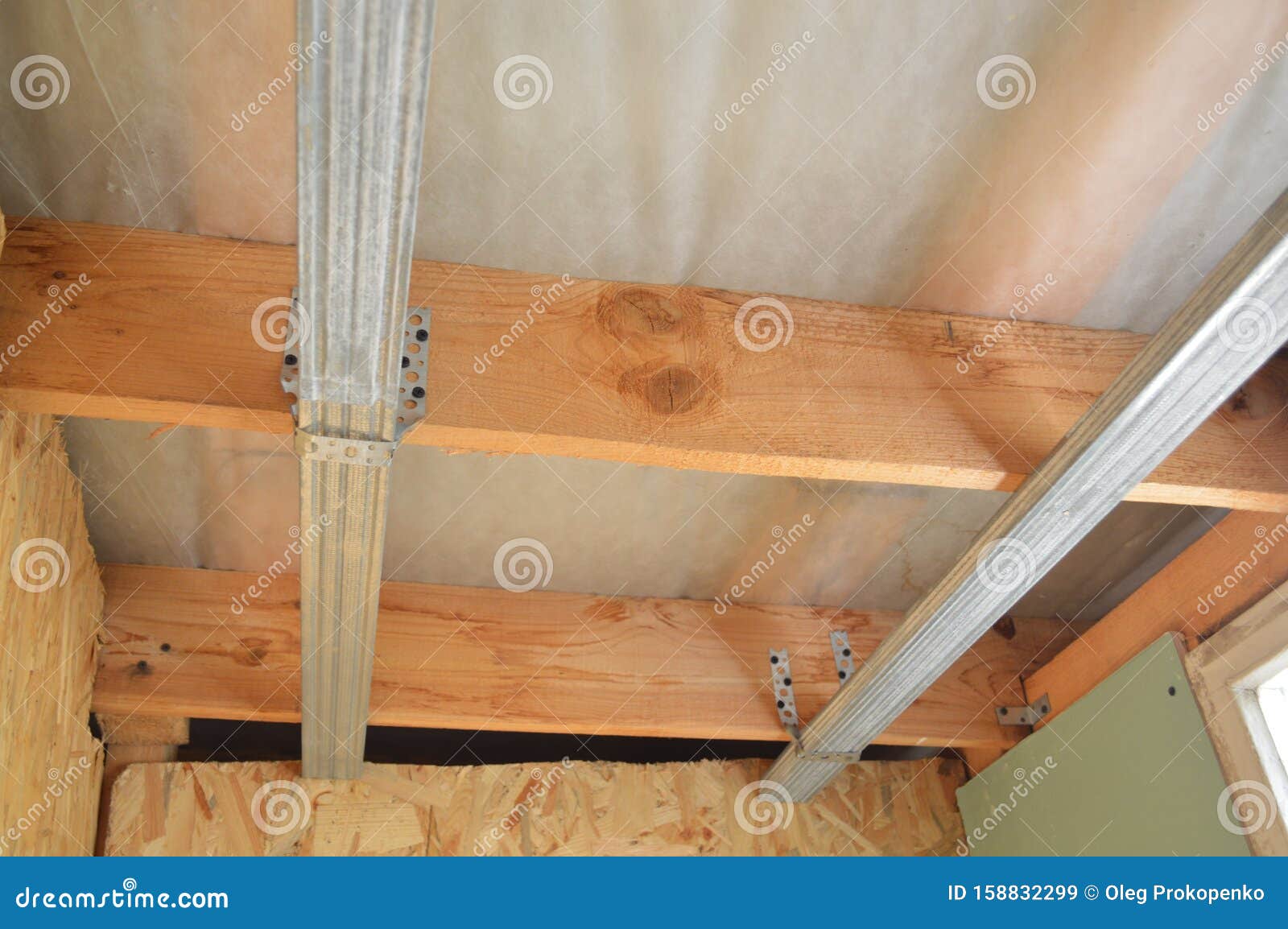 Installation of a Metal Profile for Drywall Stock Image - Image of ...