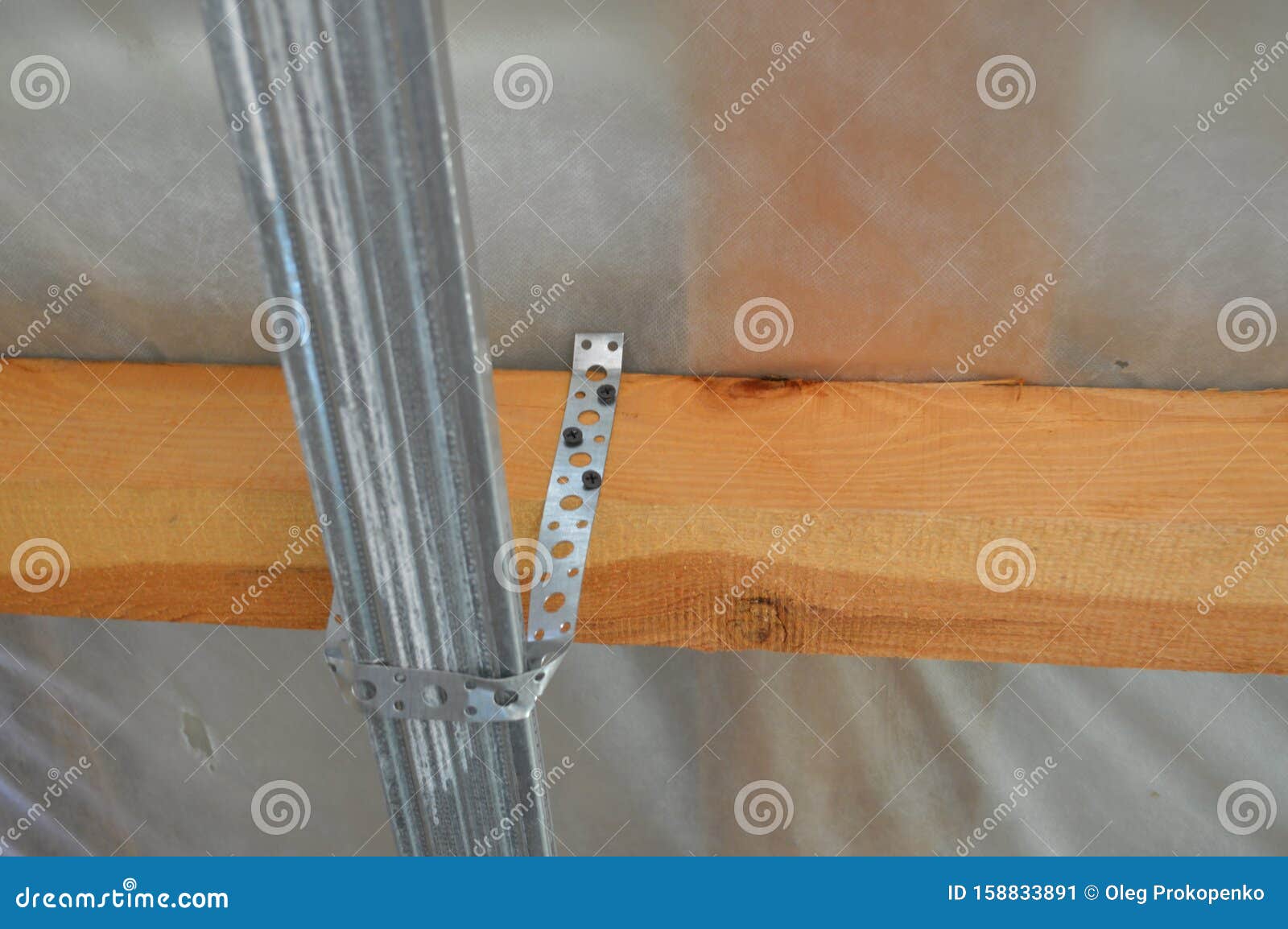 Installation of a Metal Profile for Drywall Stock Image - Image of ...