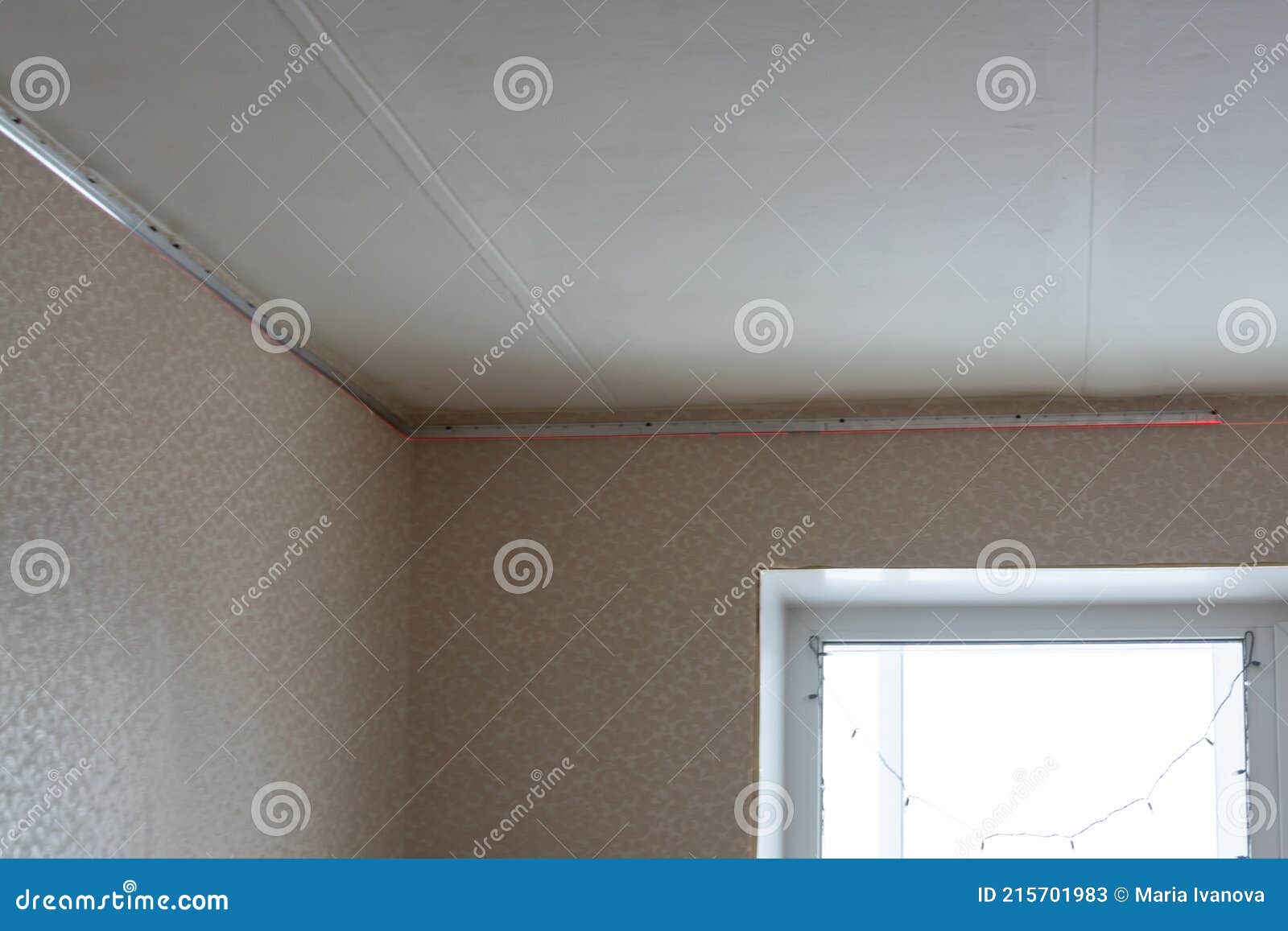 Installation of a Modern Seamless Stretch Ceiling in the Apartment ...