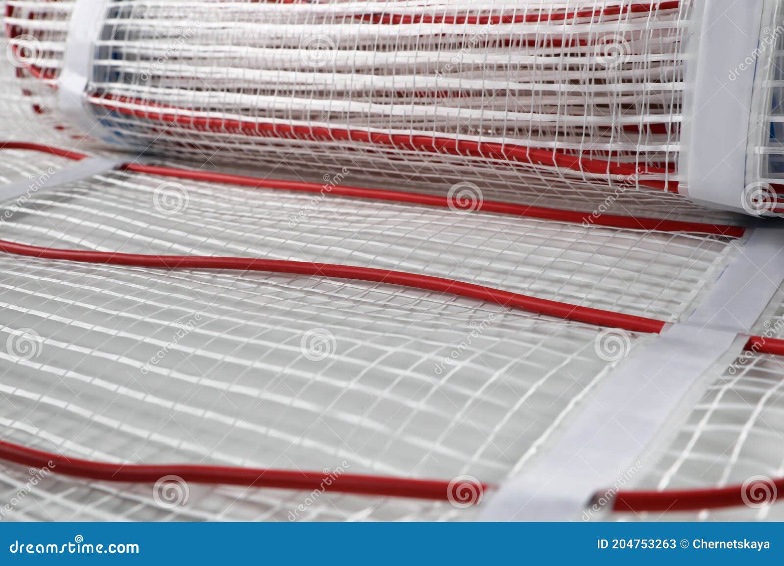 Installation of Modern Underfloor Trace Heating System Indoors, Closeup ...