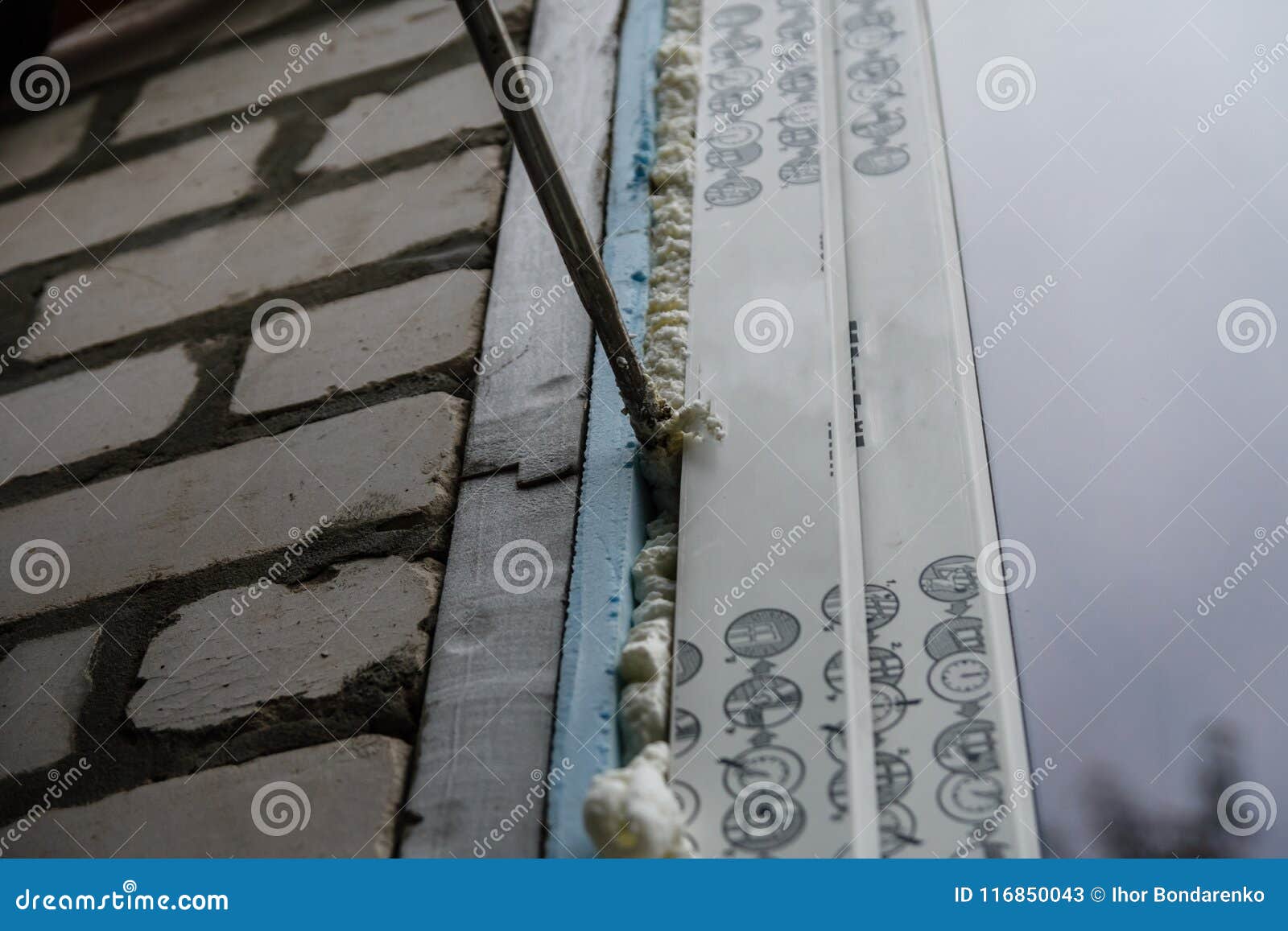 Installation of the Modern Window Made of PVC Profiles Stock Image ...