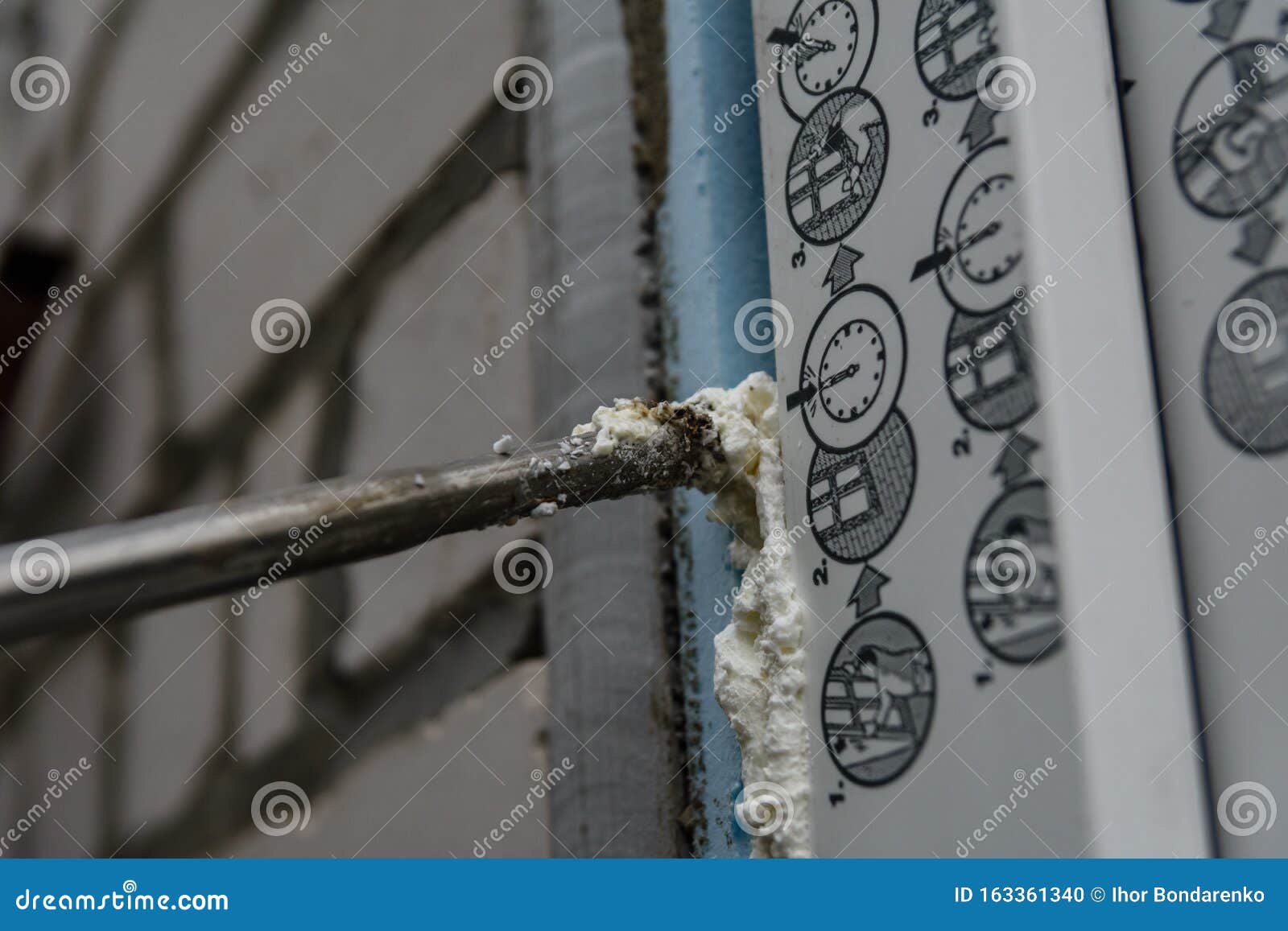 Installation of the Modern Window Made of PVC Profiles Stock Photo ...
