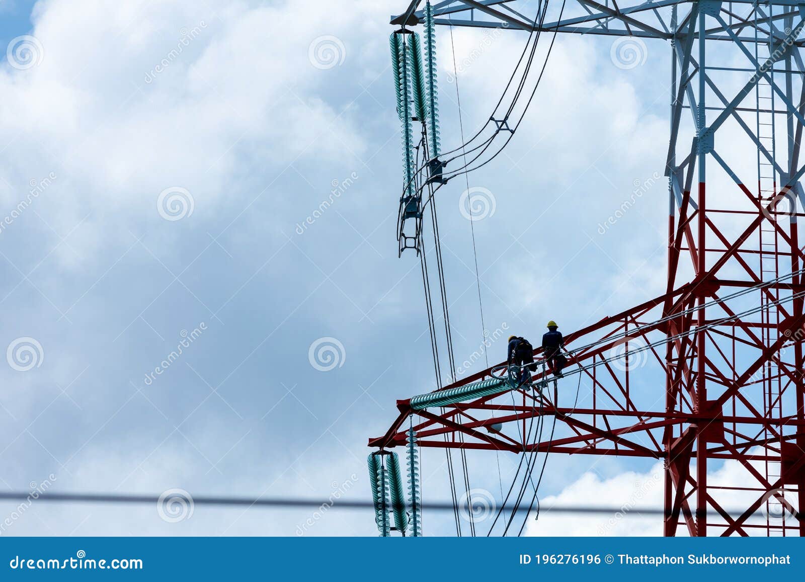 Installation Modification High Voltage Electrical Cables Stock Photo ...
