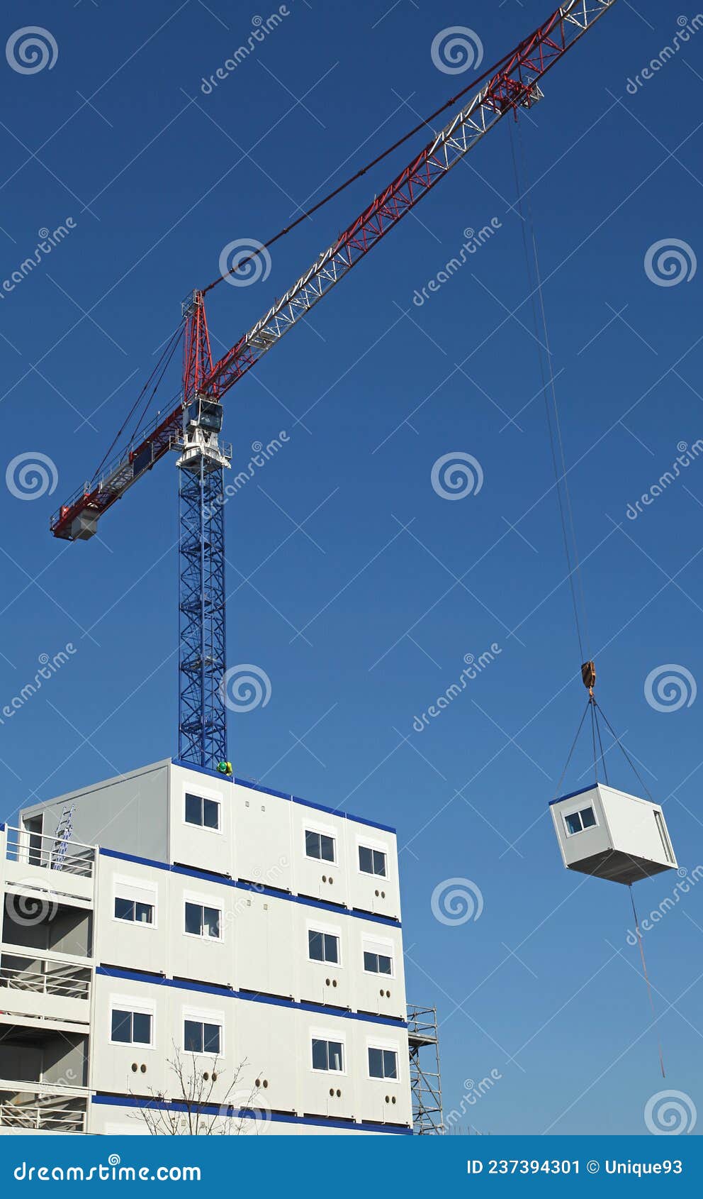 Installation of a Modular Construction Element Stock Image - Image of ...