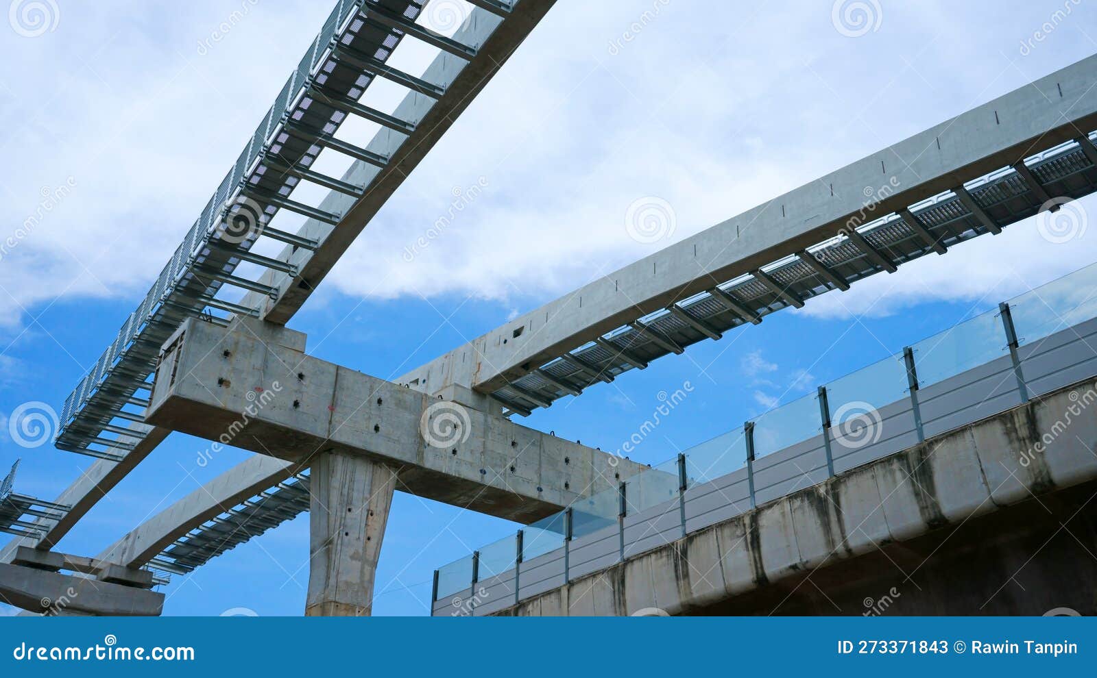Installation of Monorail Train on Its Track Elevated Over Road Rapid ...