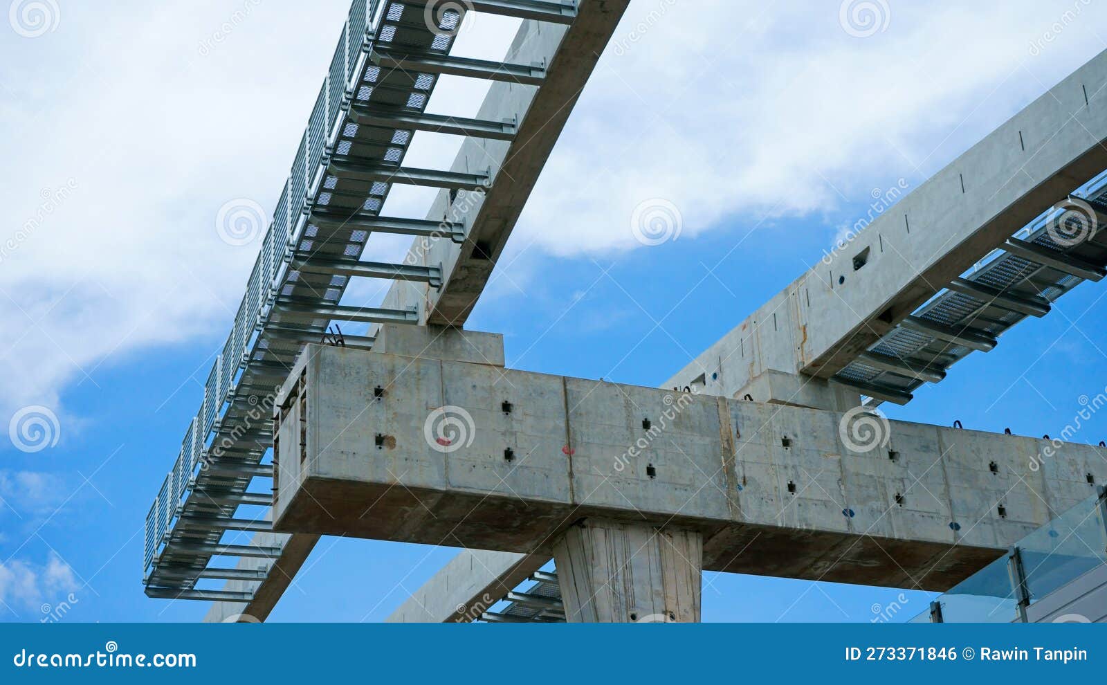 Installation of Monorail Train on Its Track Elevated Over Road Rapid ...