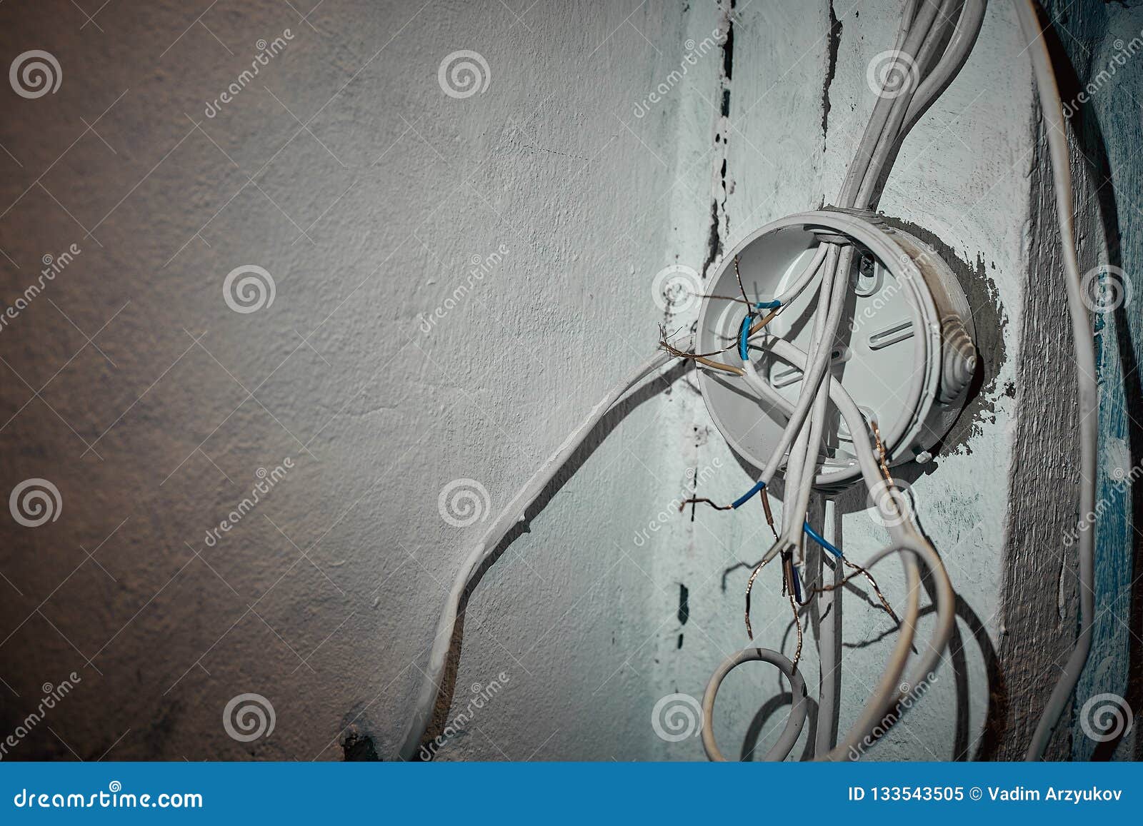 Installation of New Electrical Wiring in the House Stock Image - Image ...