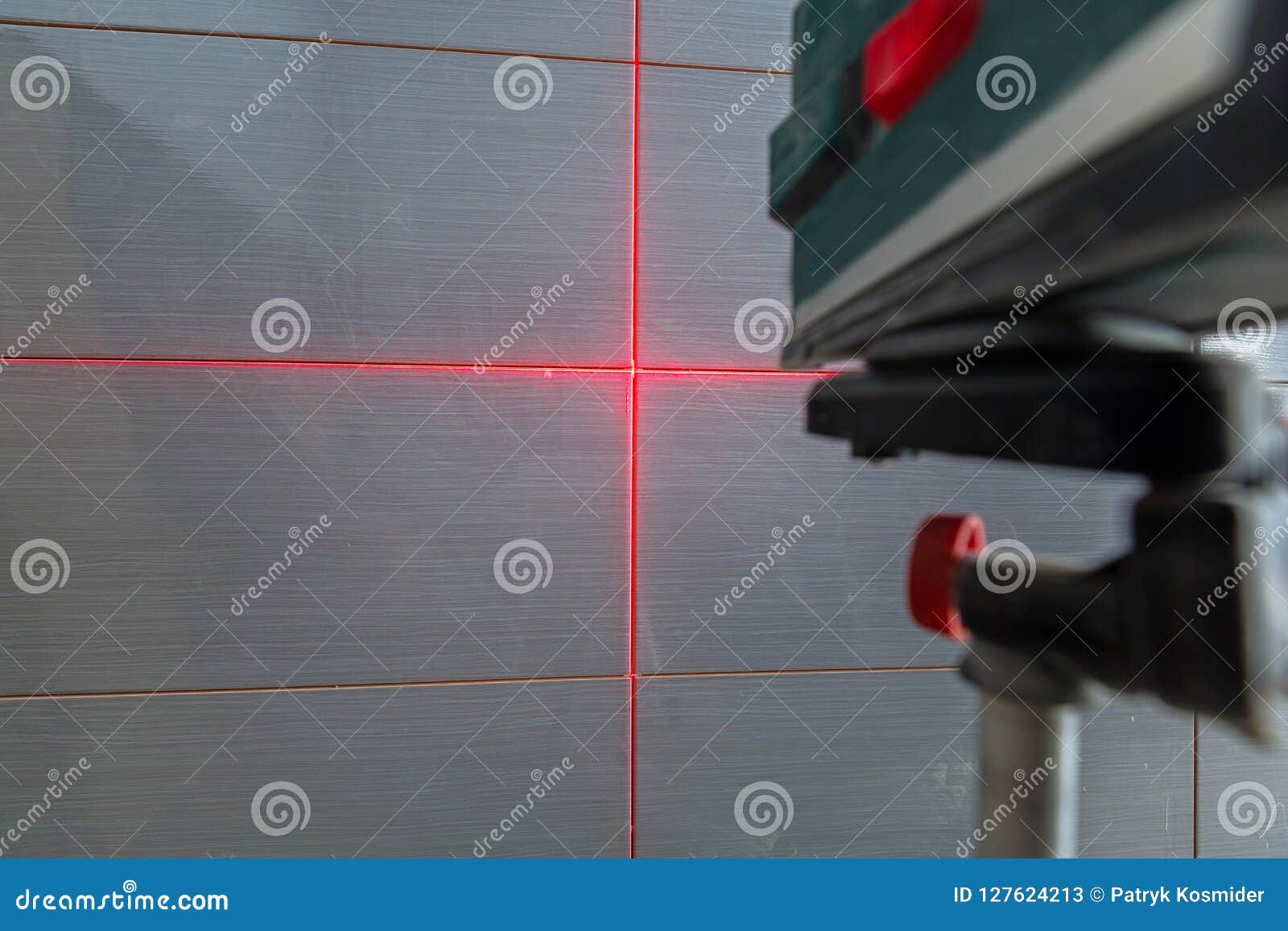 Installation of New Tiles on the Wall Stock Image - Image of accuracy ...