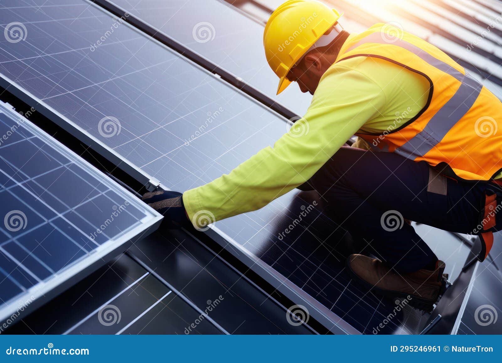 Panels in the City Solar Power Station Installation Stock Illustration ...