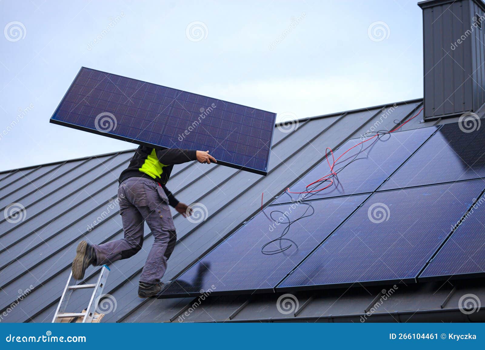 Installation of Photovoltaic Installation. Solar Panel. Stock Image ...