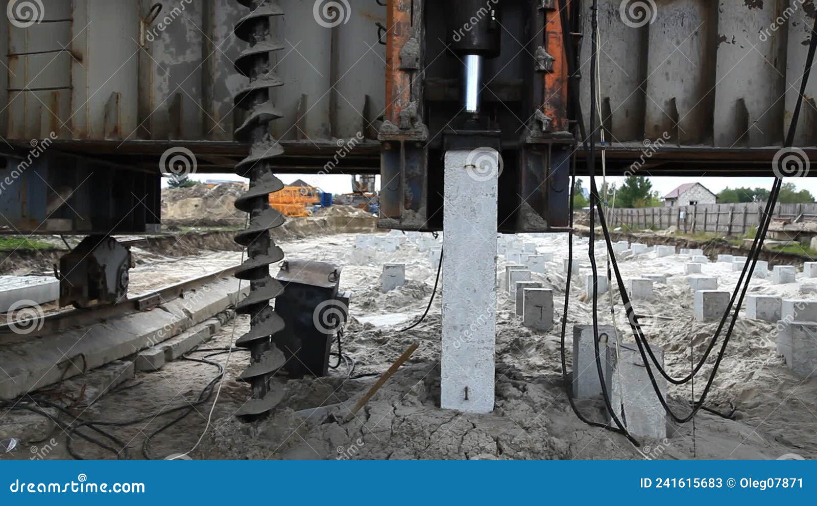 Installation of Piles for Construction Stock Video - Video of iron ...