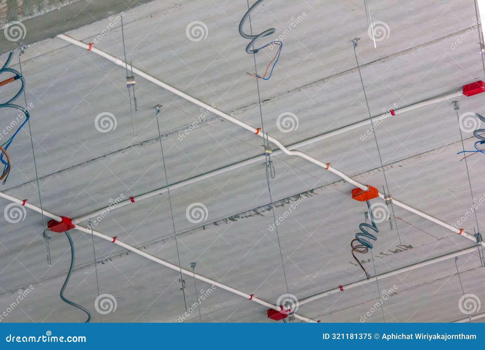 Installation of Pipes and Wires of Electrical Work Inside the Building ...