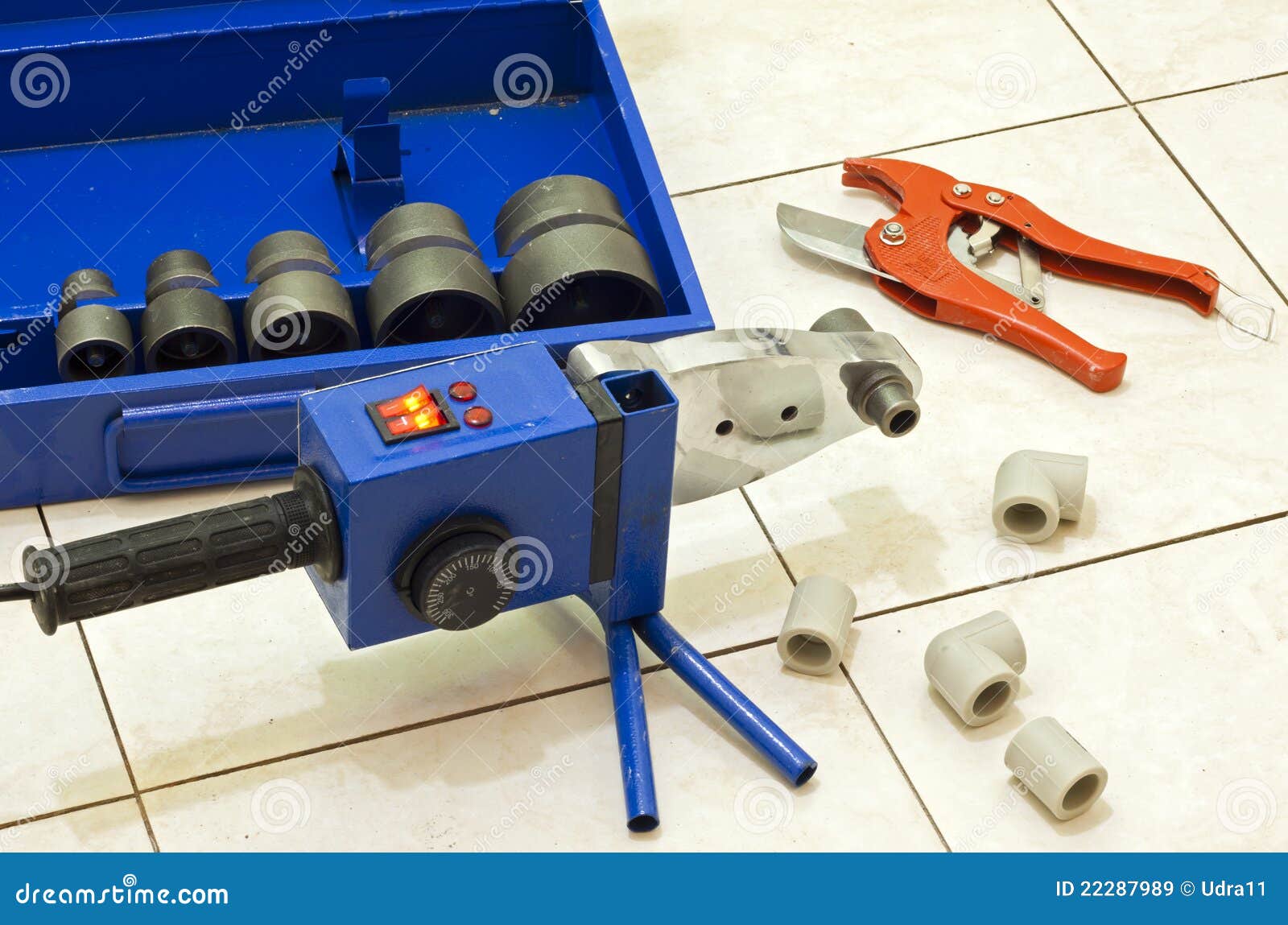 Installation of Plastic Pipes Welder Machine Stock Image - Image of ...