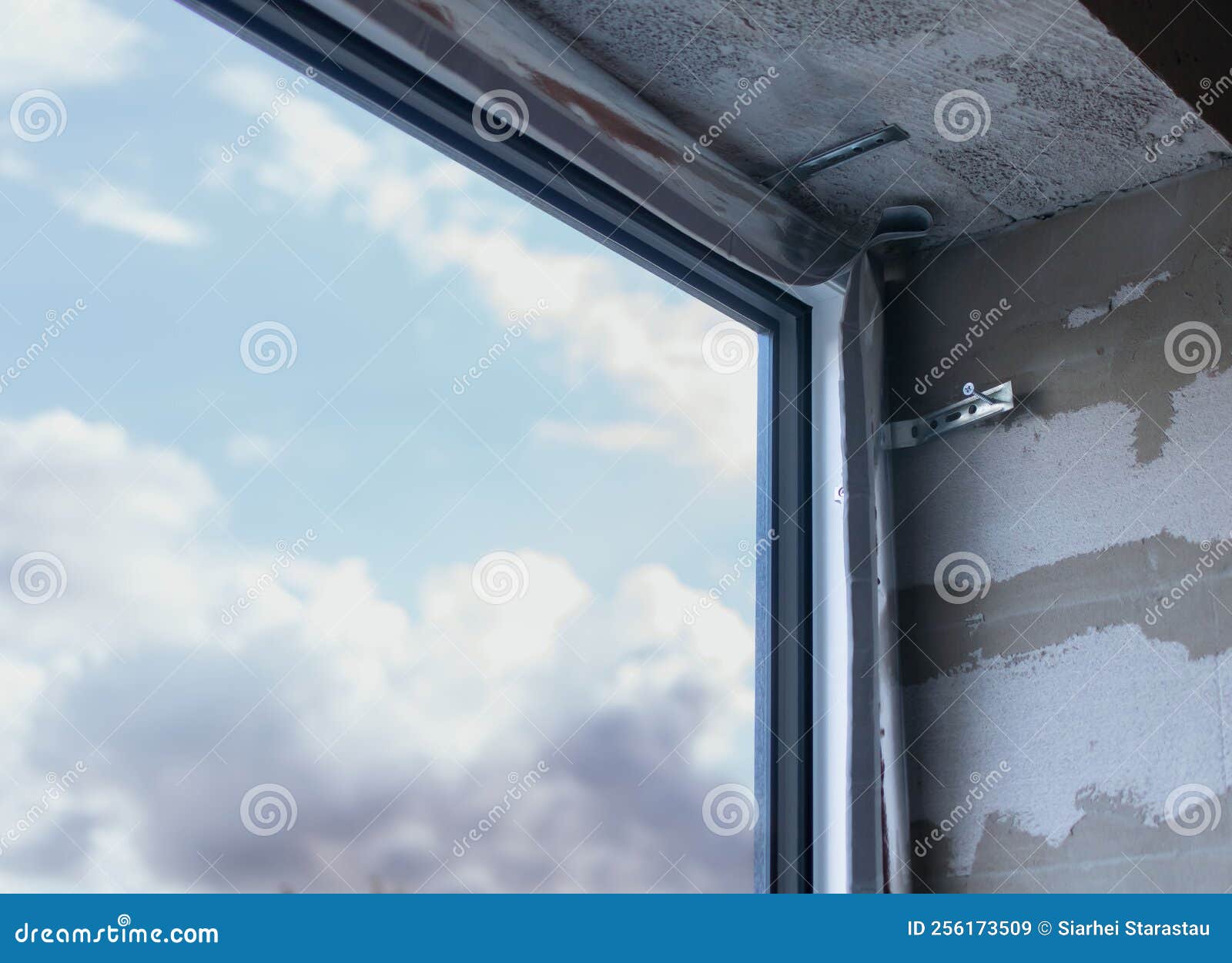 Installation of a Plastic Window Stock Image - Image of installation ...