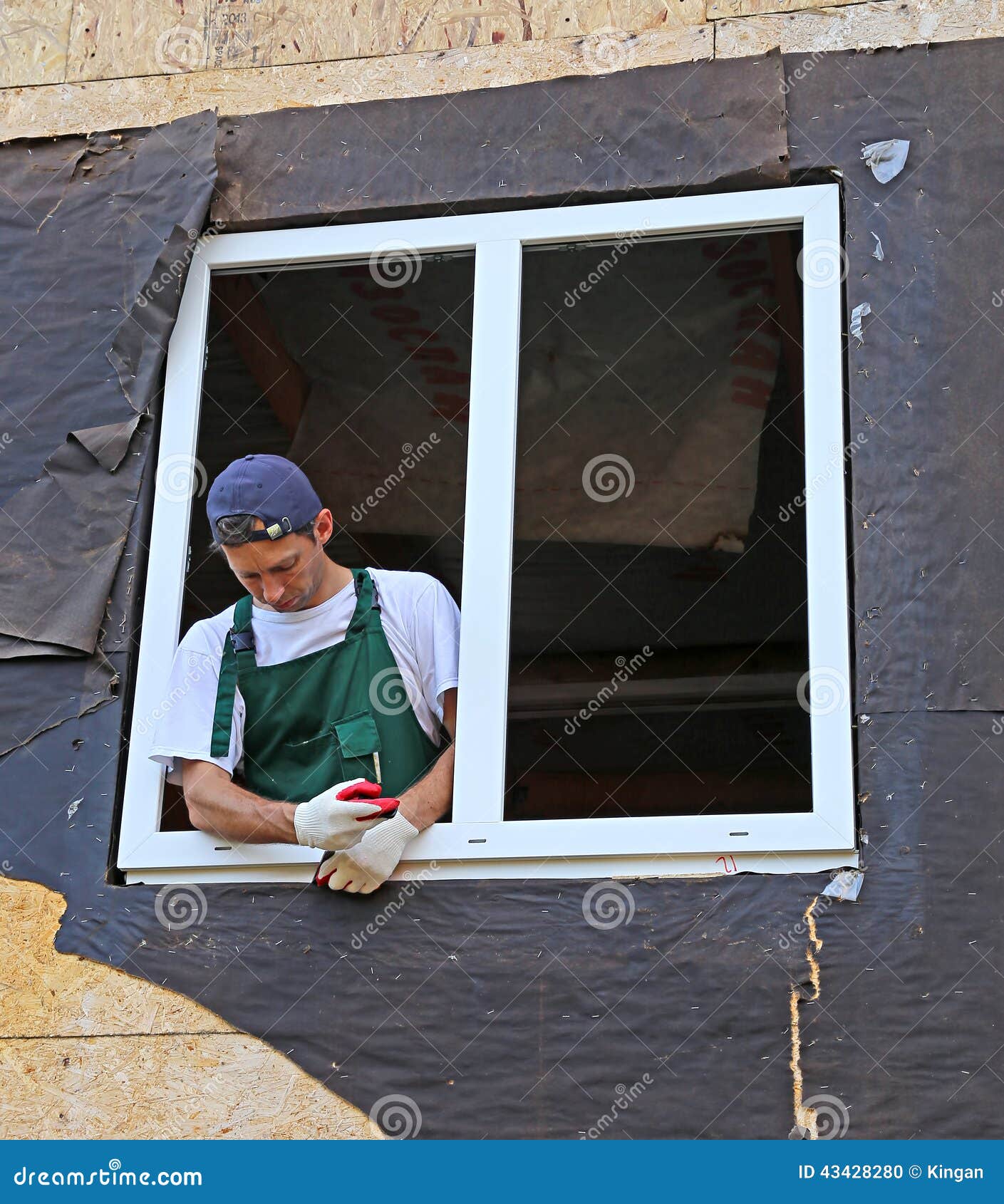 Installation of Plastic Windows Stock Photo - Image of operate ...