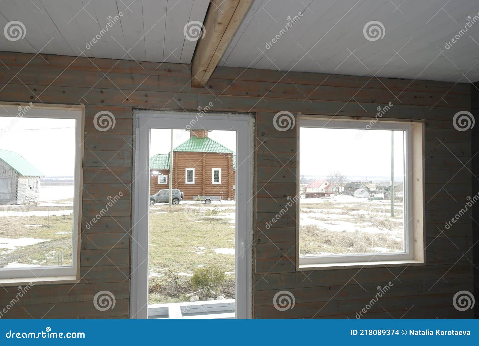 Installation Of New Plastic Mansard Or Skylight Window On A Asphalt ...