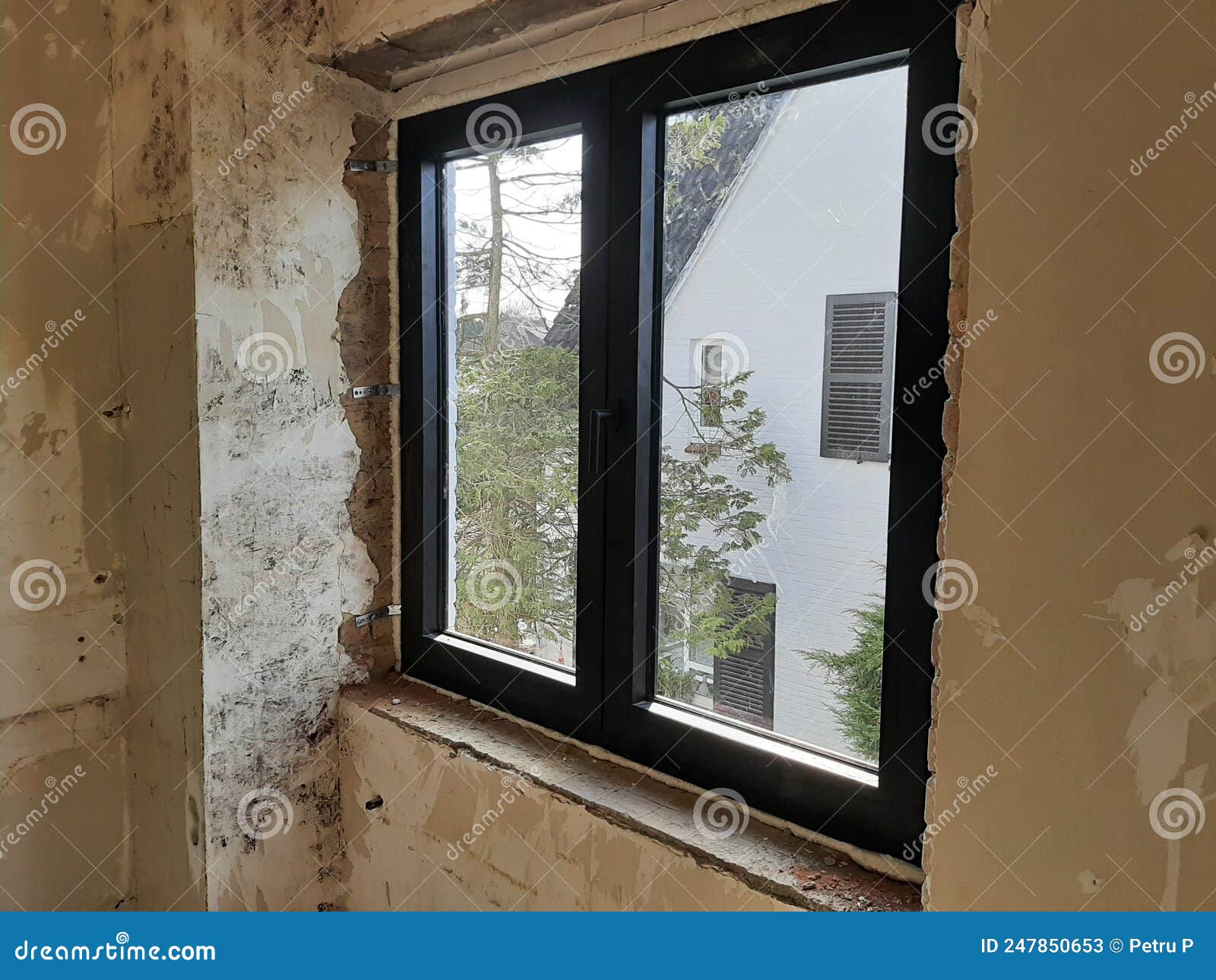 Installation of Plastic Windows in the House Stock Image - Image of ...
